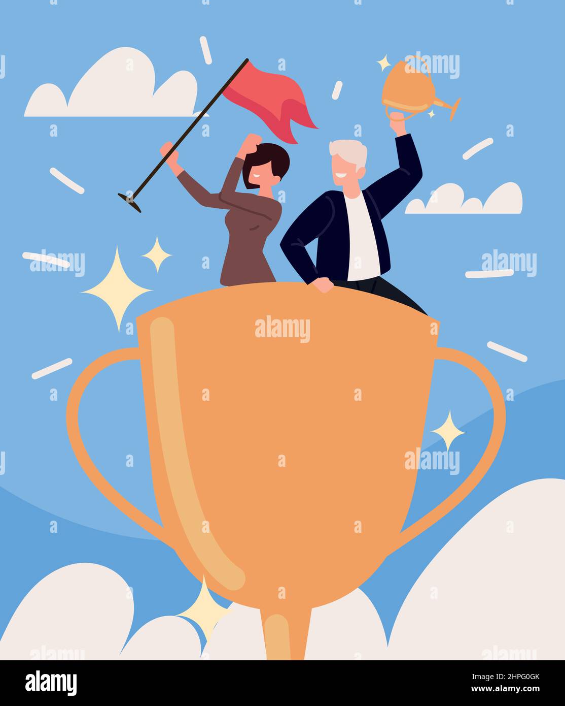 Successful business couple standing Stock Vector Images - Alamy