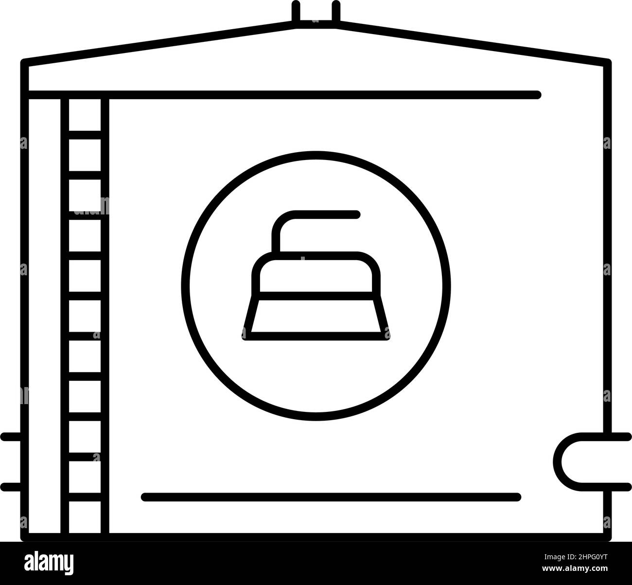 water tank cleaning line icon vector illustration Stock Vector Image ...