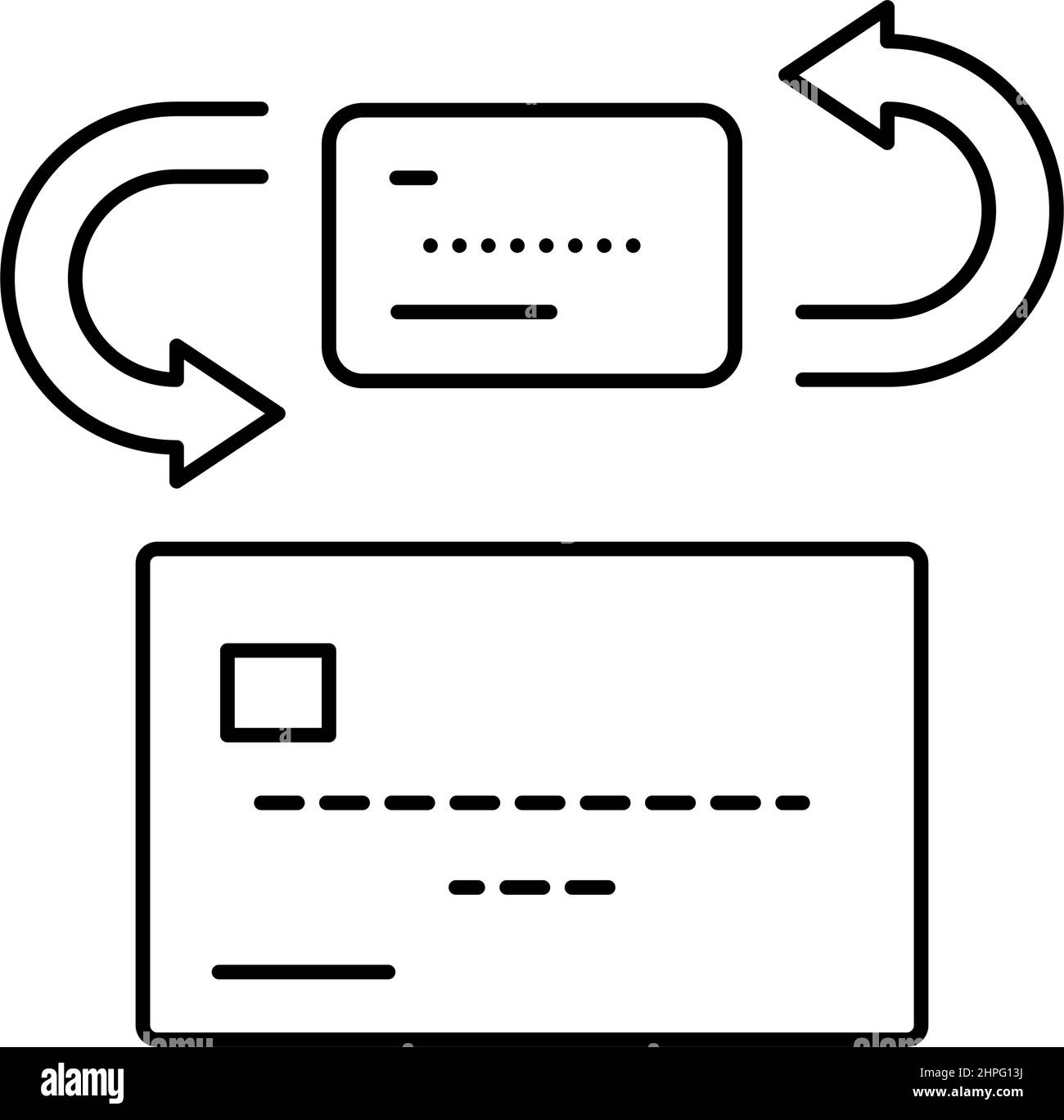 transfer card line icon vector illustration Stock Vector Image & Art ...