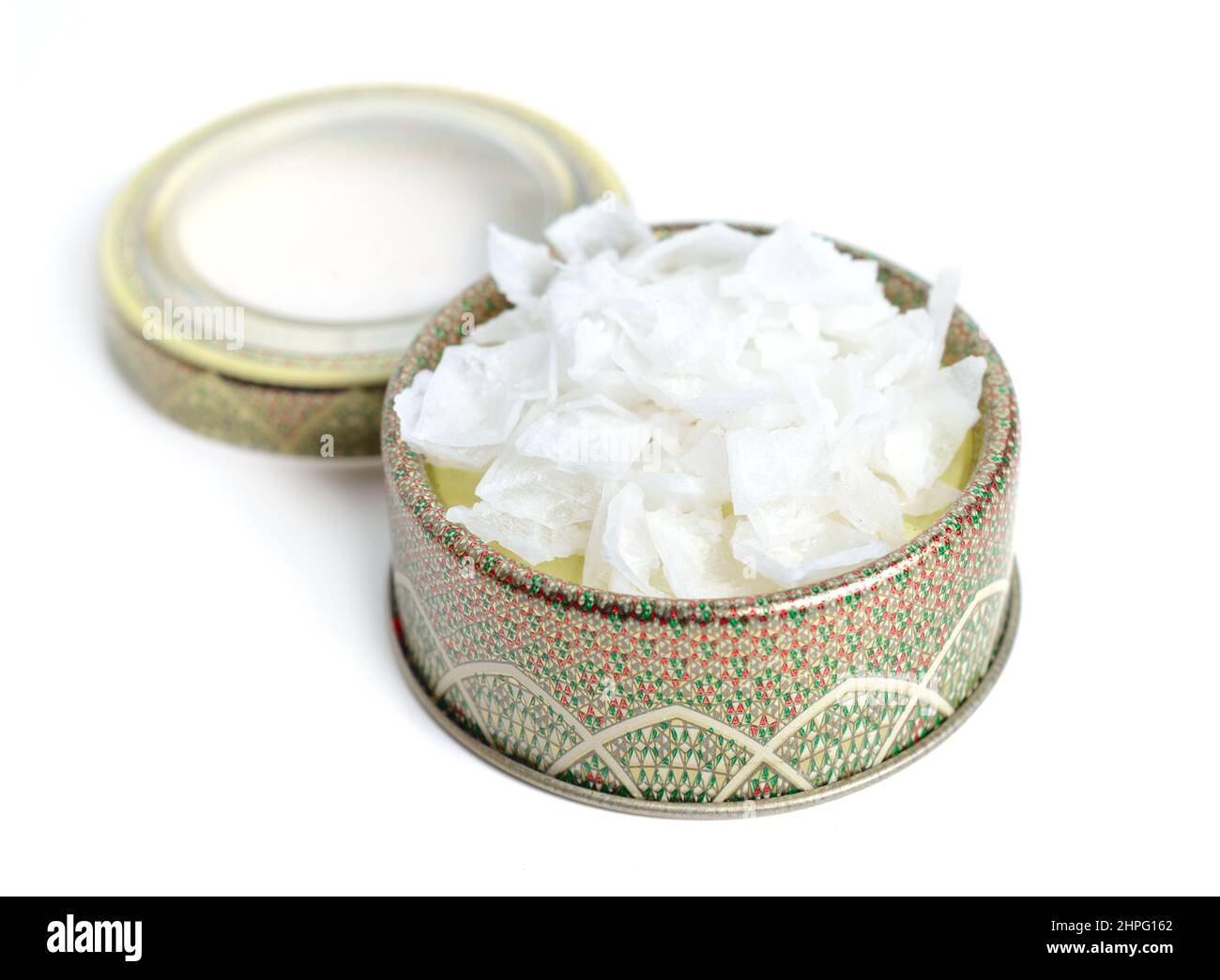 Pyramidal salt crystals. Cyprus salt. Isolated on white background ...