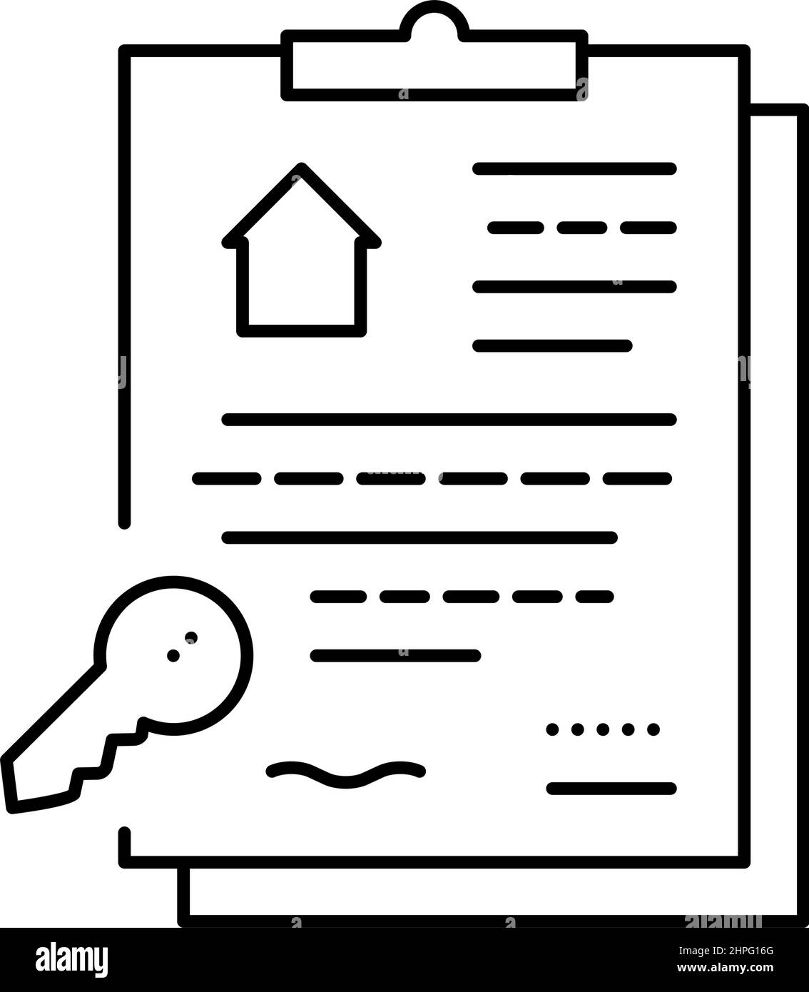 written contract line icon vector illustration Stock Vector Image & Art ...