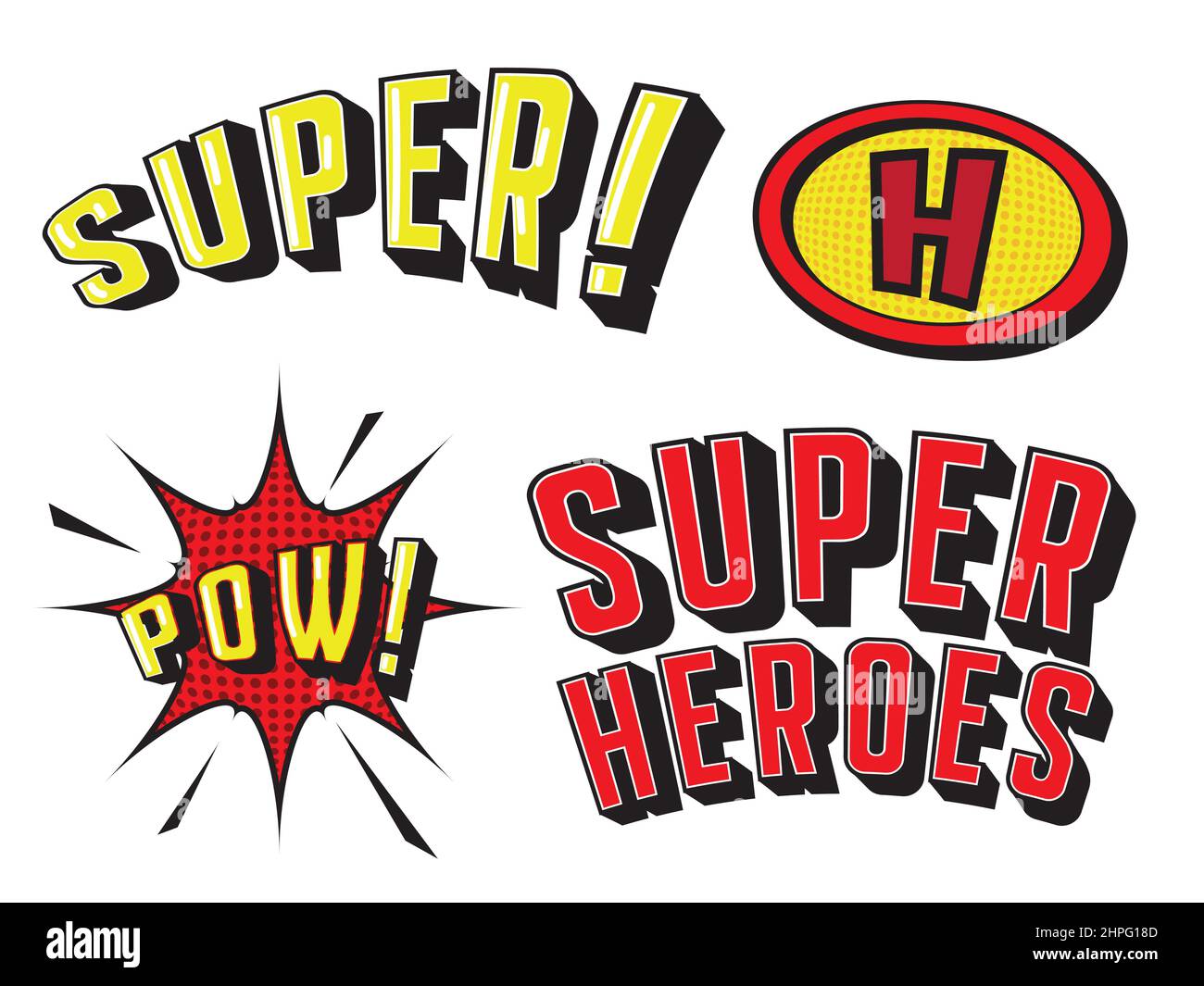 Superhero Words Clipart