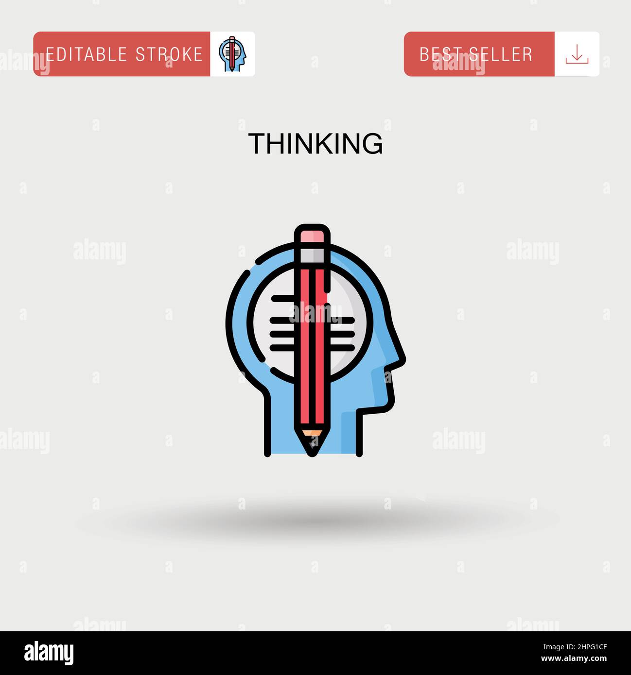 Thinking Simple vector icon Stock Vector Image & Art - Alamy