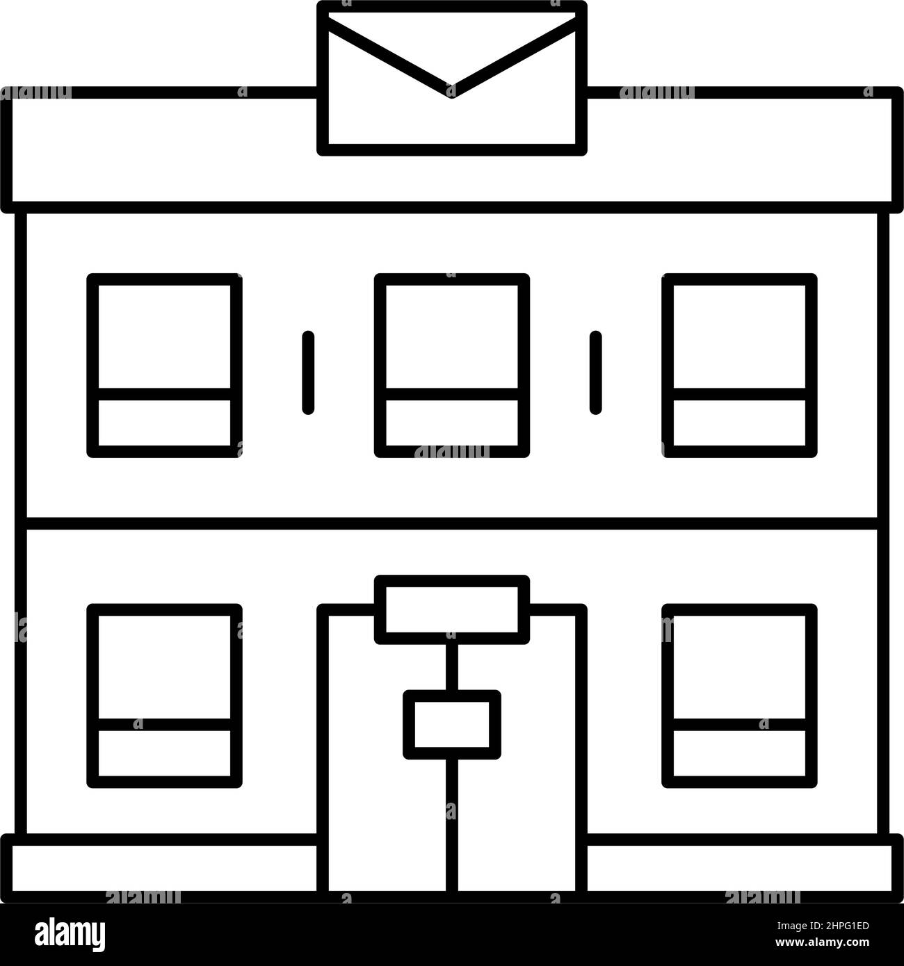 post office building line icon vector illustration Stock Vector Image ...