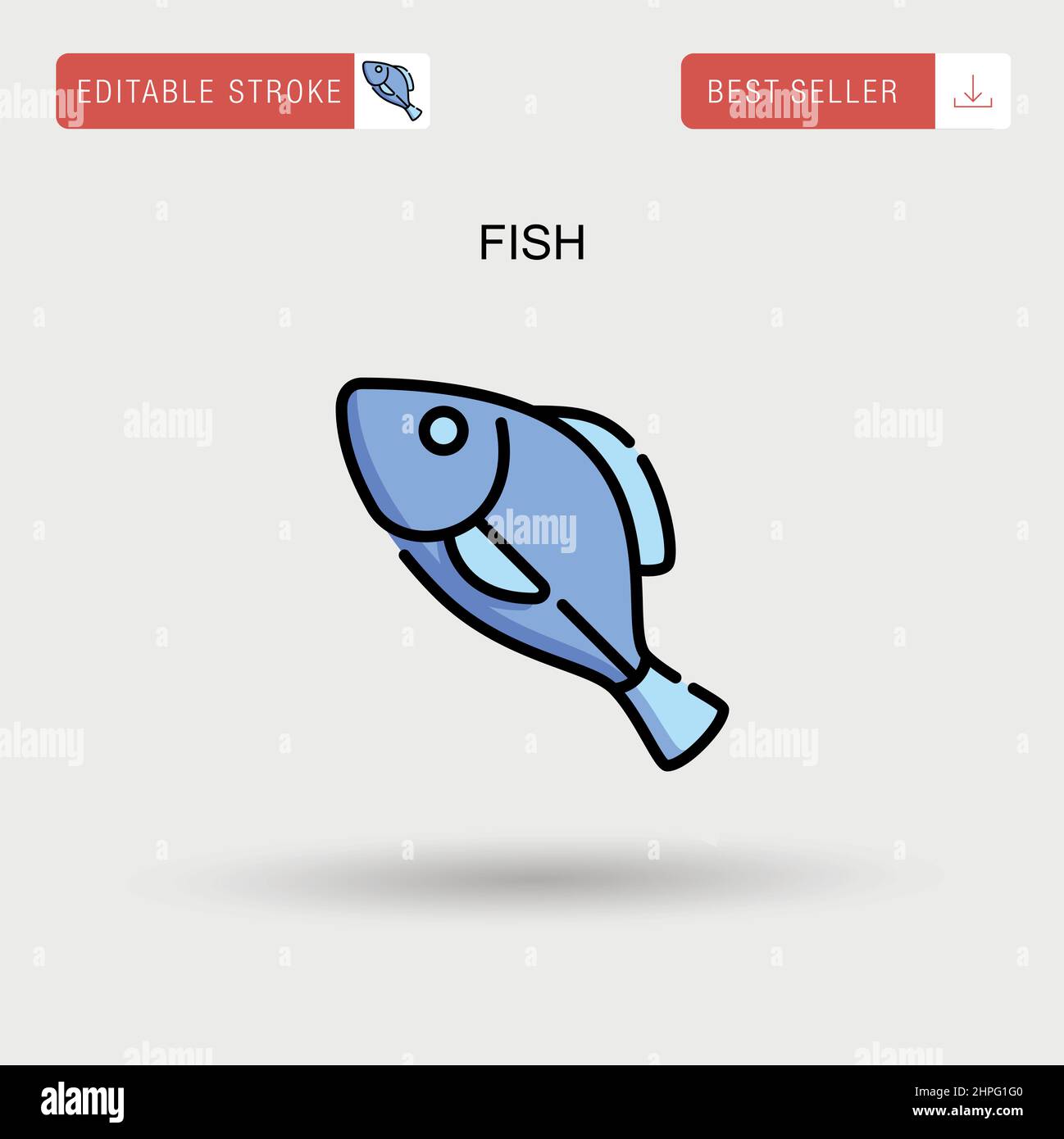 Fish Simple vector icon Stock Vector Image & Art - Alamy