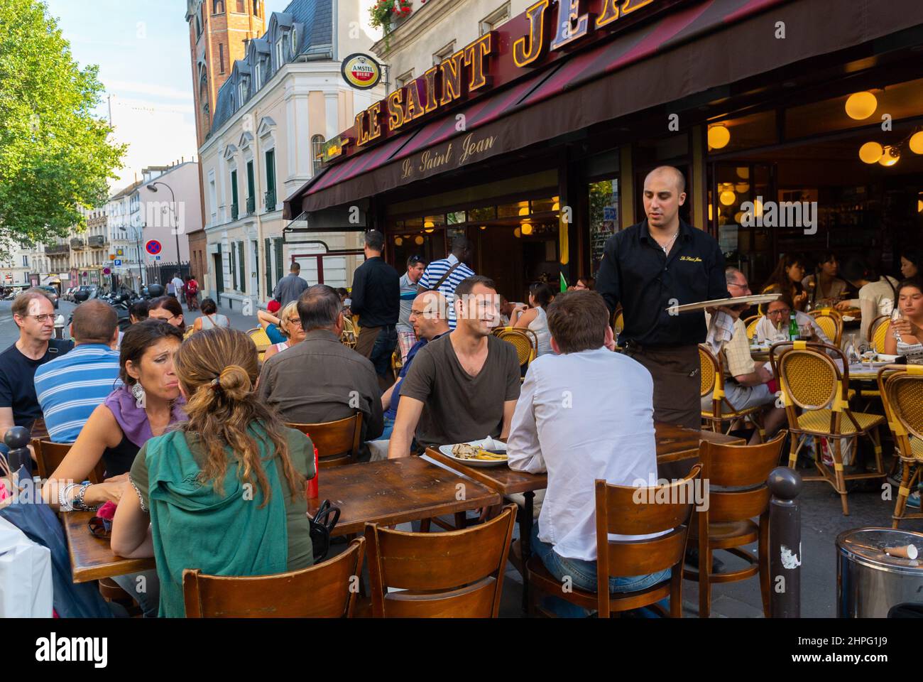 Paris, France, Crowd People, busy Paris Café Bistro Restaurant, Terrace ...