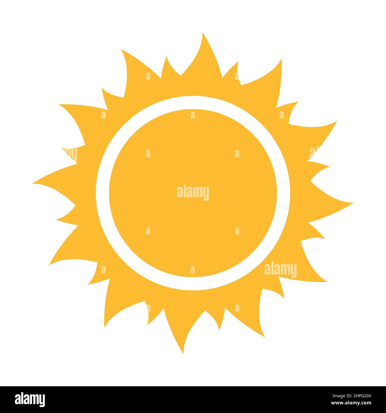 A half sun is setting downwards icon vector sunset concept for graphic ...