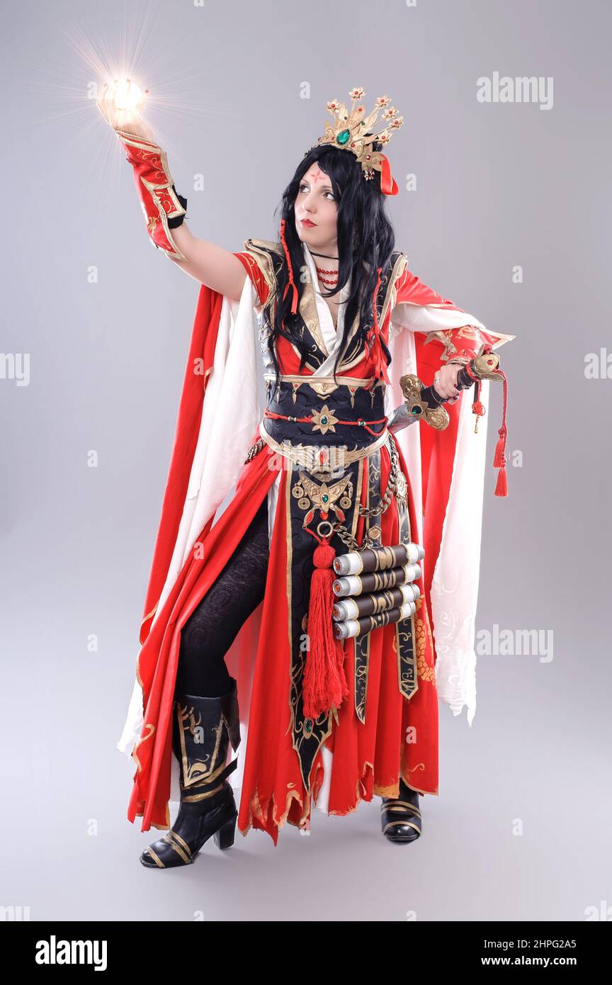 Models dressed in Wizard and troll Stock Photo - Alamy