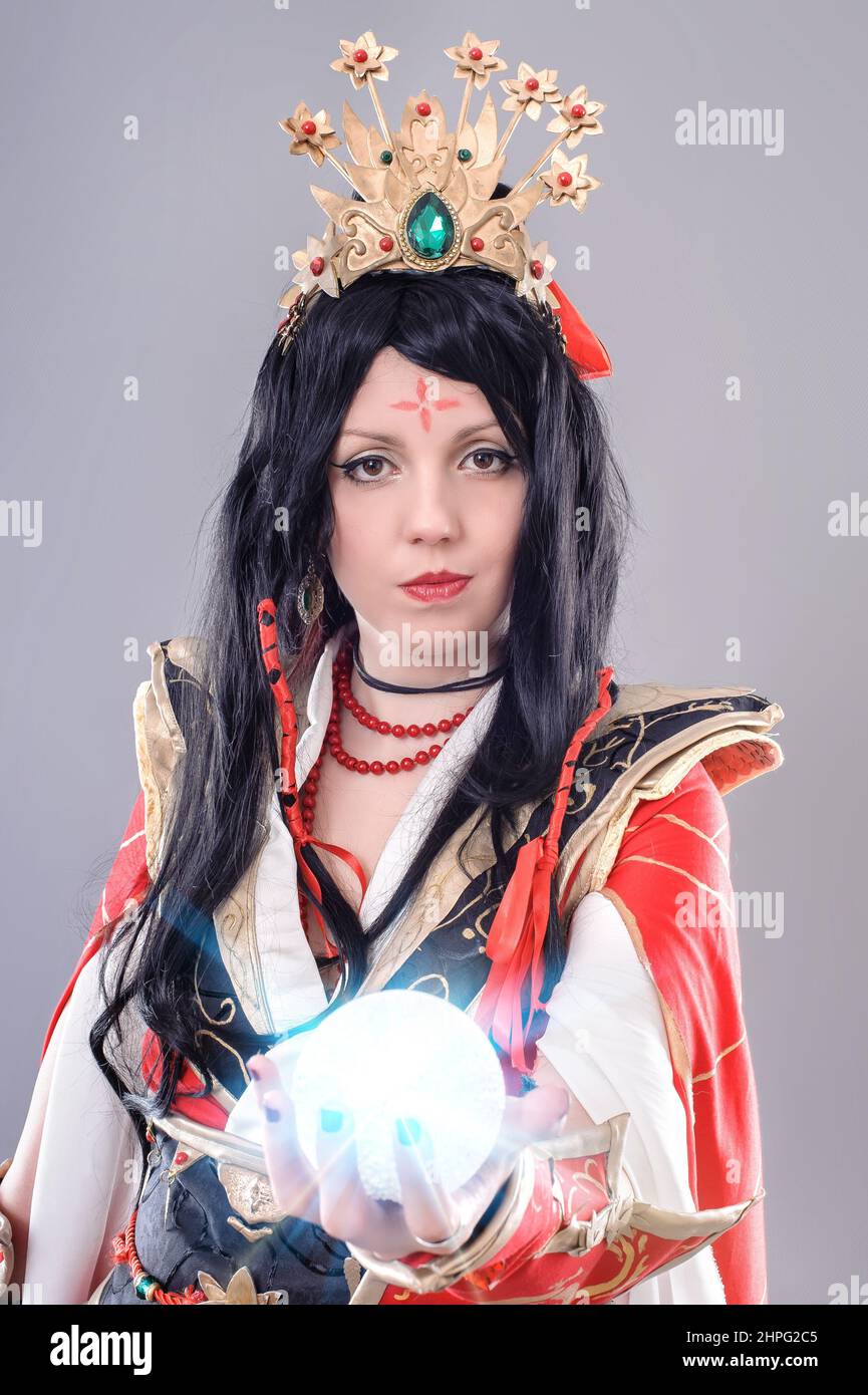 Models dressed in Wizard and troll Stock Photo - Alamy