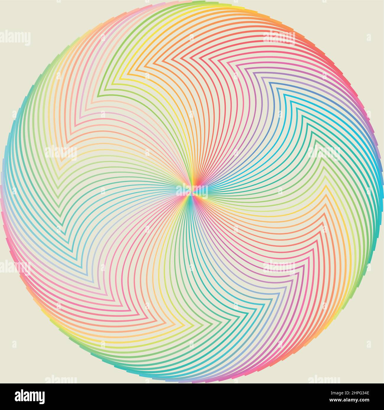 Vector illustration drawing of Spectral multicolored lines in circle ...