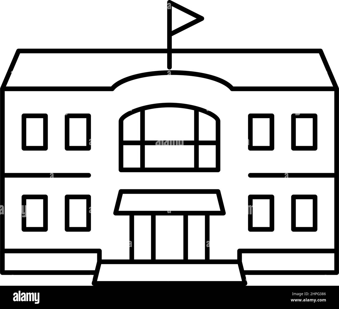 club building golf line icon vector illustration Stock Vector Image ...