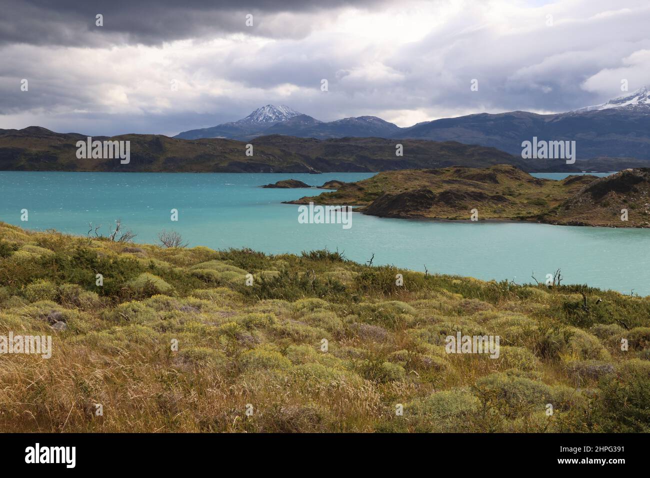 View over the lake Sarmiento de Gamboa, Chile Stock Photo - Alamy