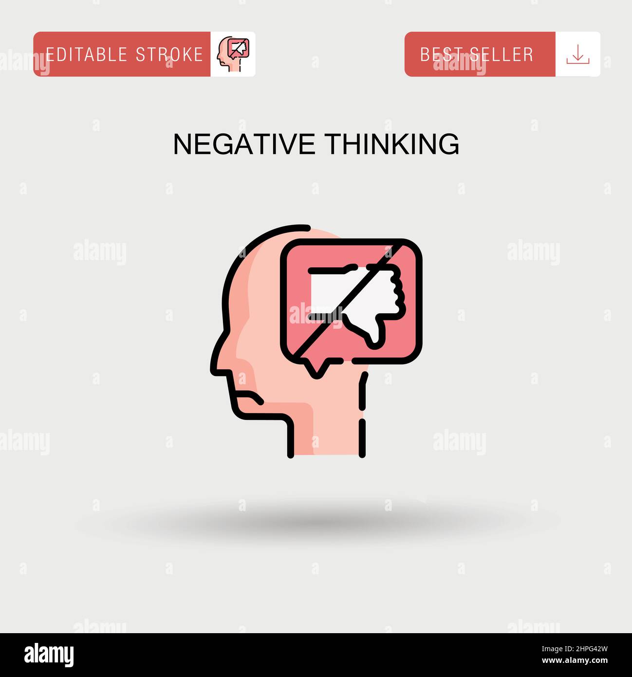 Negative thinking Simple vector icon Stock Vector Image & Art - Alamy