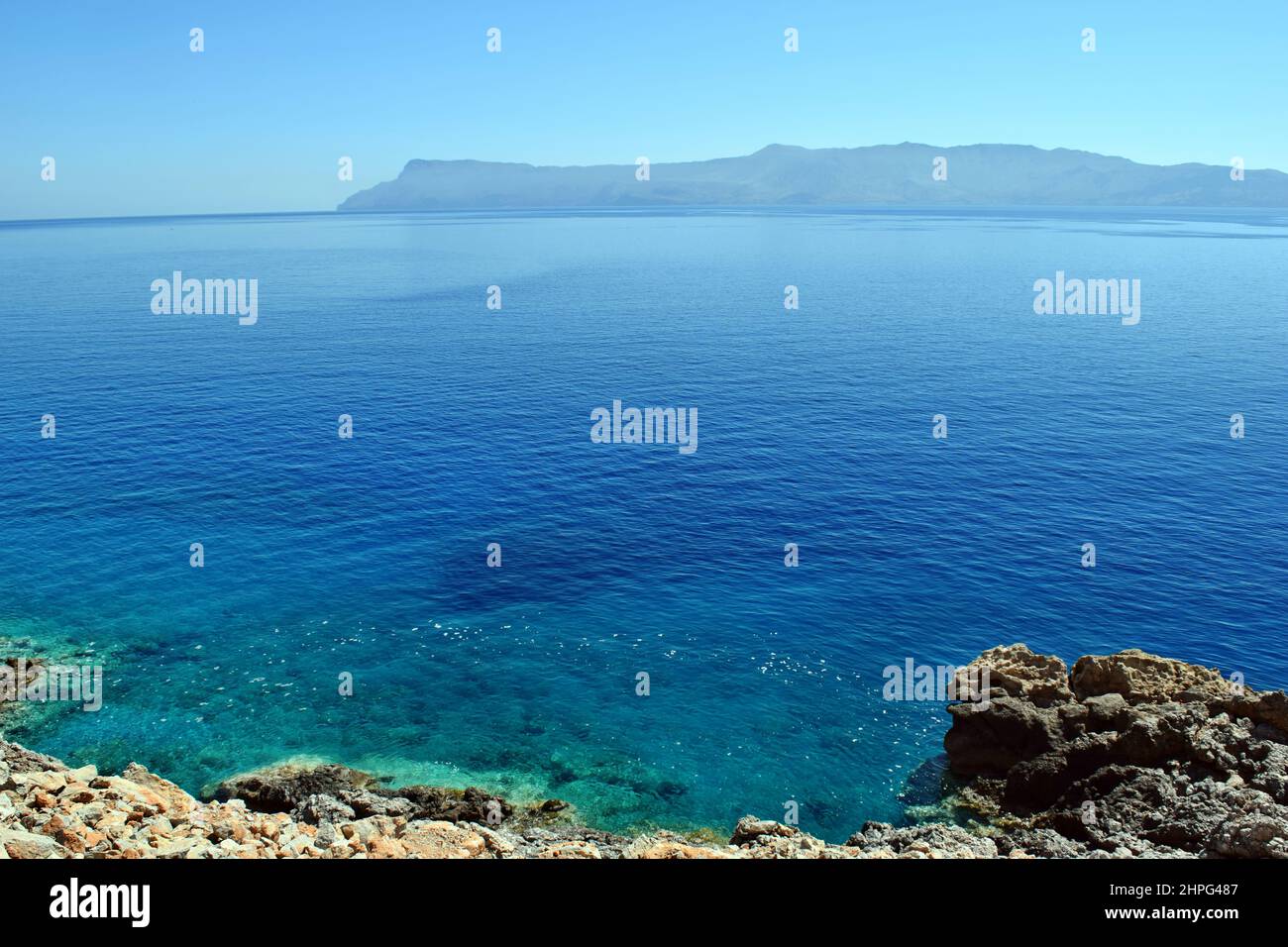 View on the an amazing scenery of Balos costal, beaches and turquoise ...