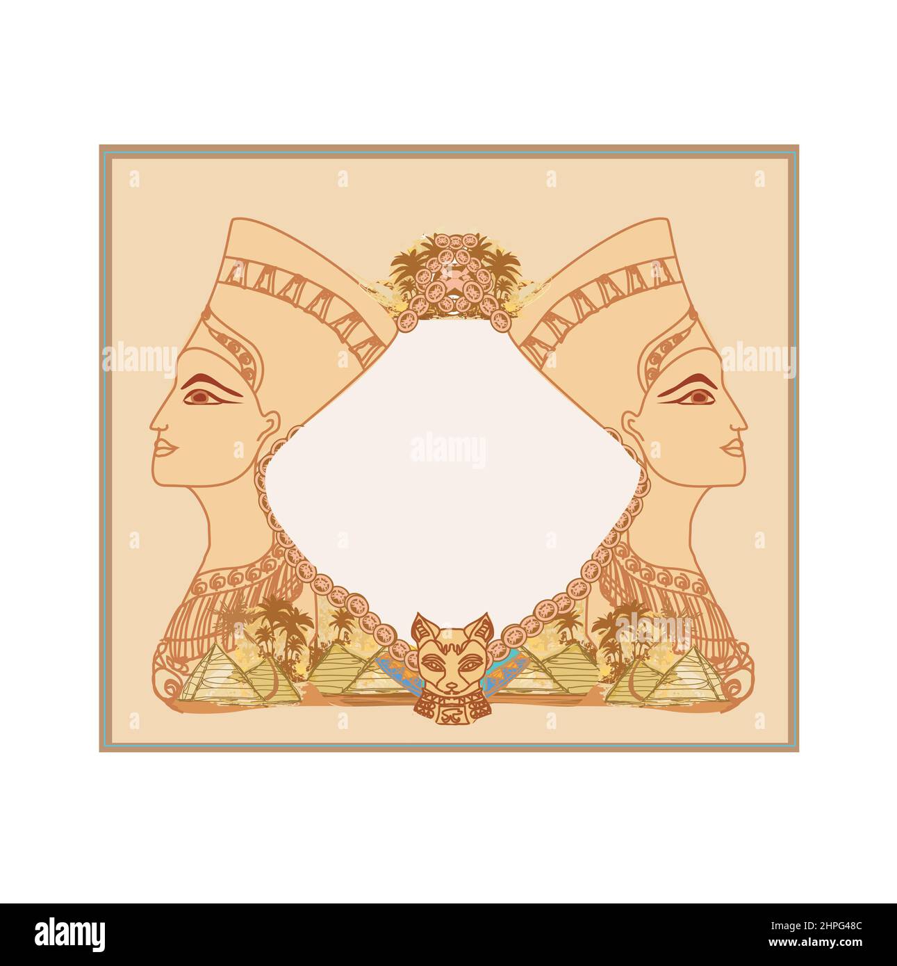 Egyptian queen cleopatra frame egypt pyramid hi-res stock photography ...