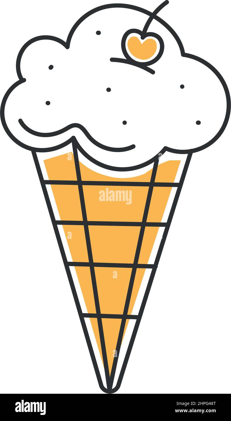 Stylish thin line ice cream icon isolated on white background - Vector ...