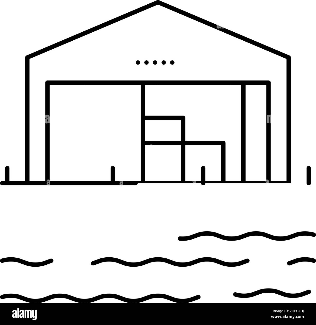 storehouse port line icon vector illustration Stock Vector Image & Art ...