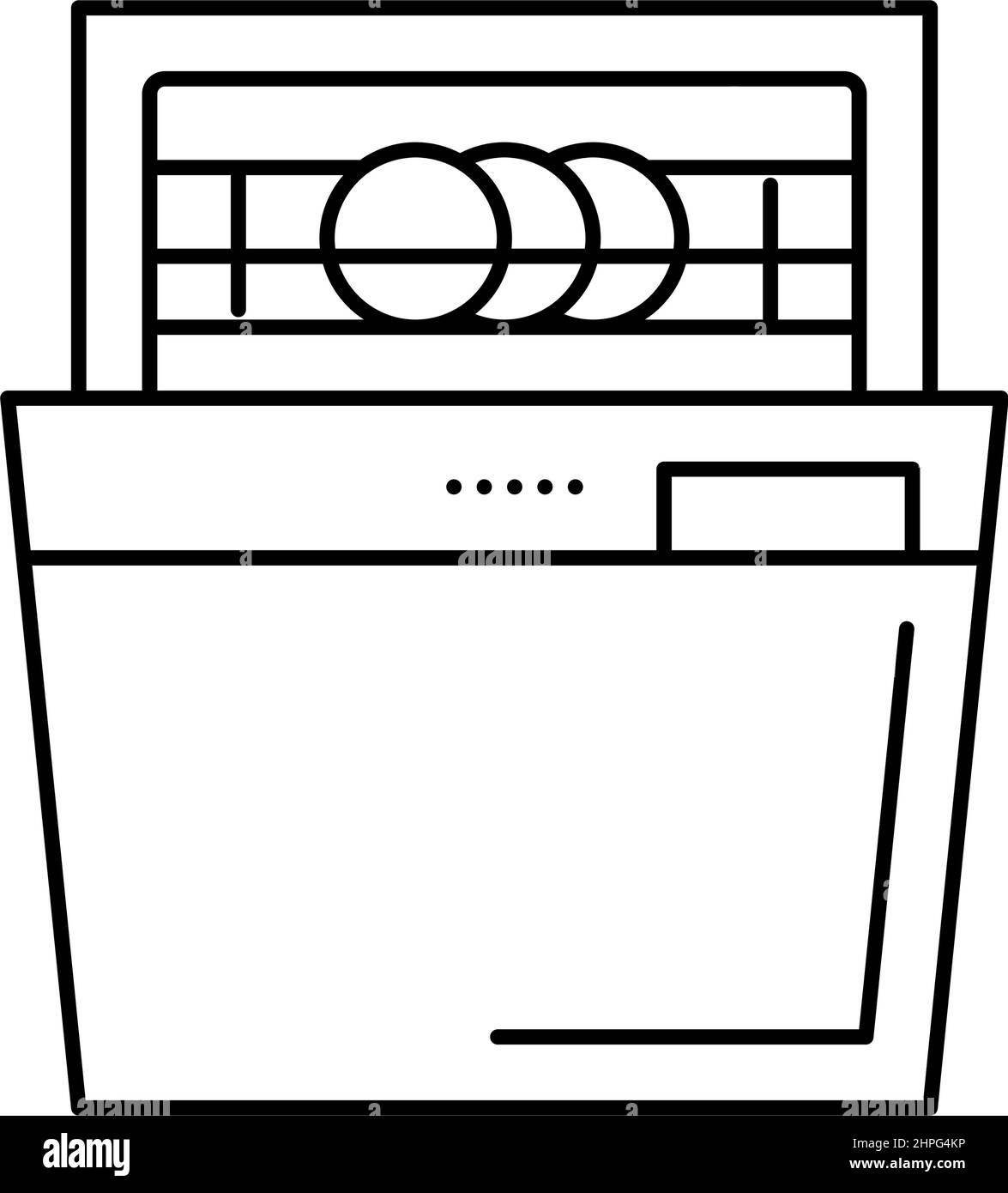 dishwasher equipment line icon vector illustration Stock Vector Image ...