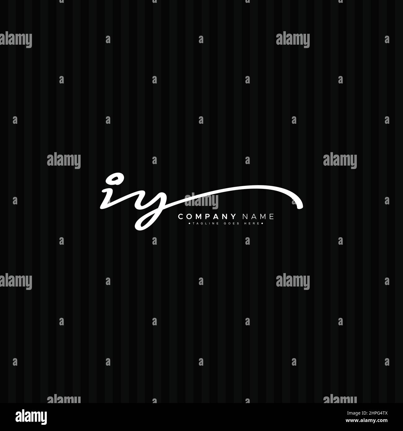 Initial Letter IY Logo - Handwritten Signature Logo - Vector Logo ...