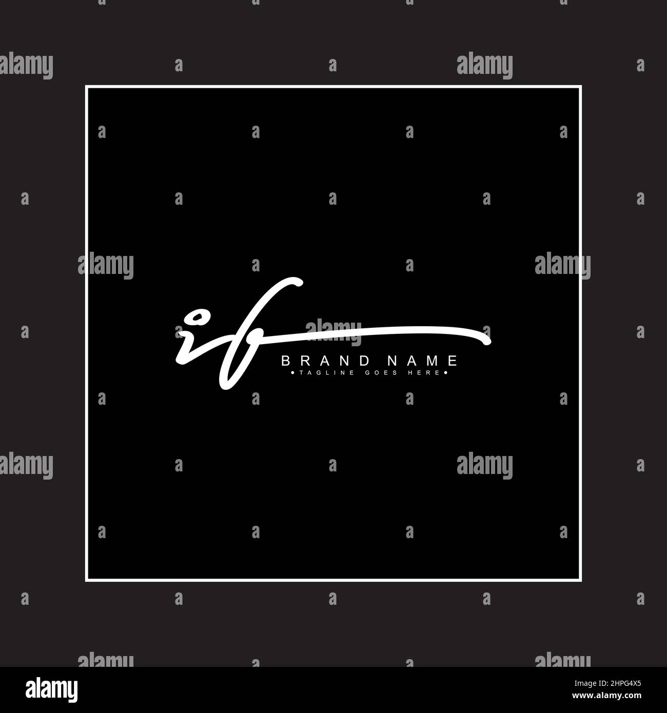 Initial Letter IF Logo, Hand Drawn Signature Logo - Vector Logo ...