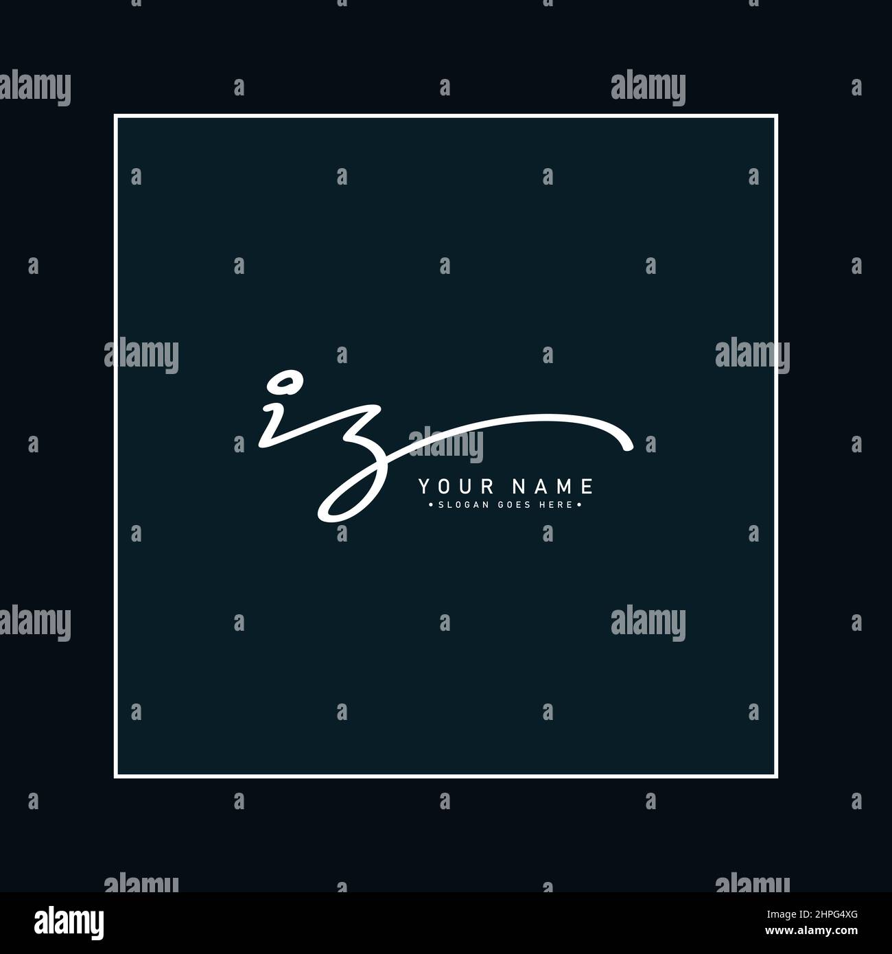 Initial Letter IZ Logo - Hand Drawn Signature Style Logo - Vector Logo ...