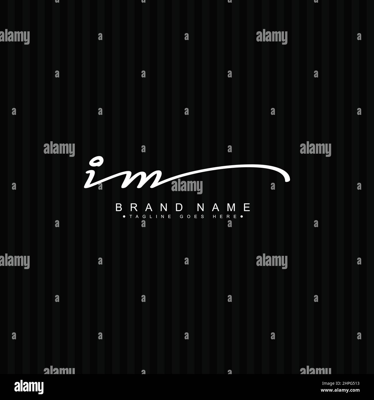 Initial Letter IM Logo - Handwritten Signature Logo - Vector Logo ...