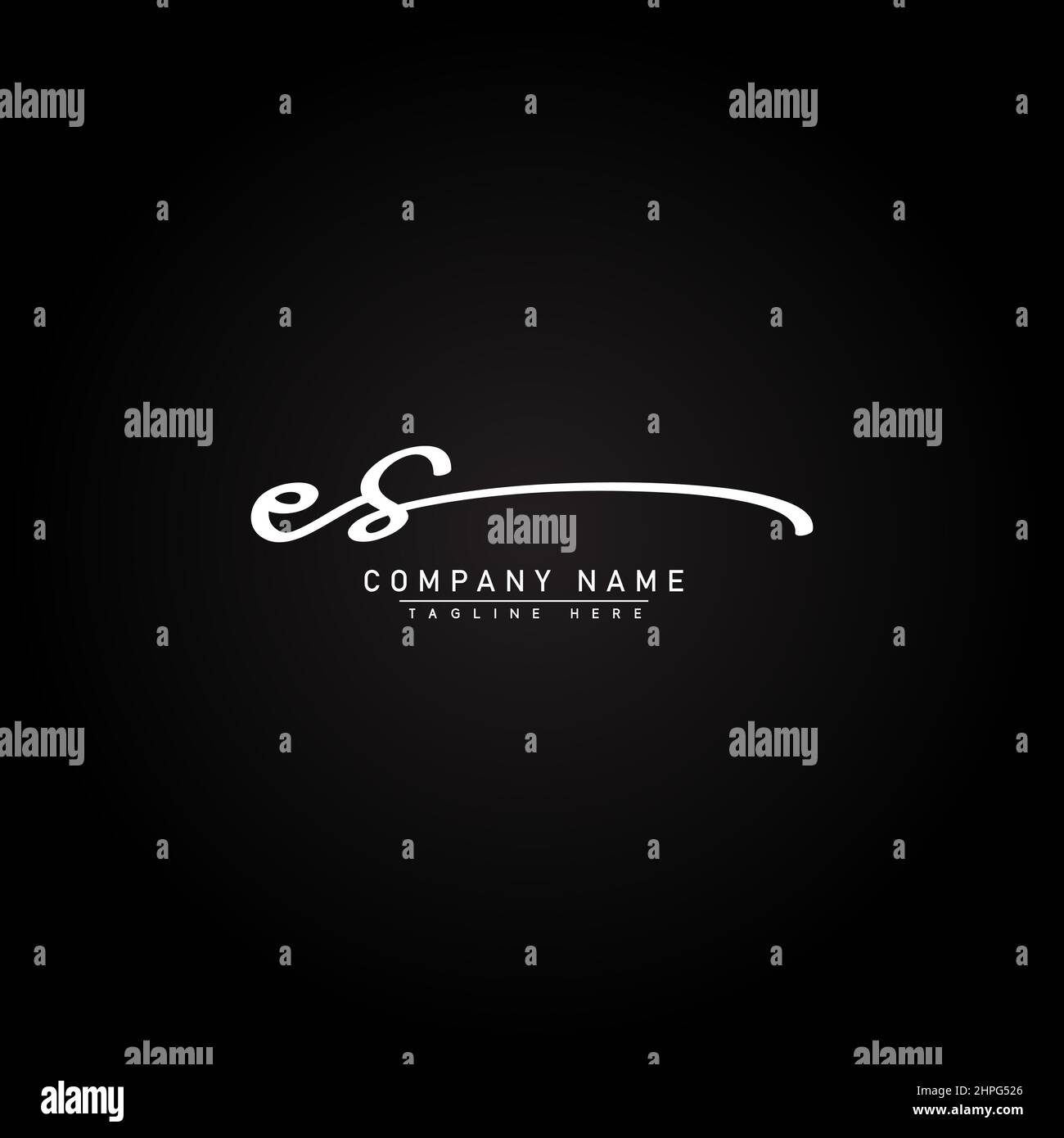 Initial Letter ES Logo, Hand Drawn Signature Logo - Vector Logo Template for Business Name ...