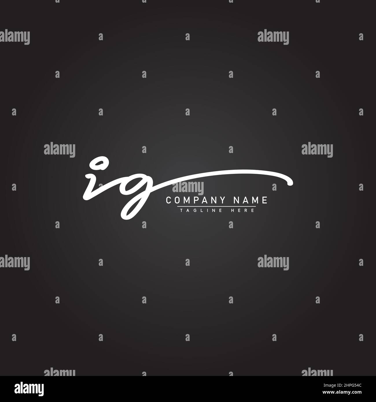Initial Letter IG Logo, Handwritten Signature Logo - Vector Logo ...