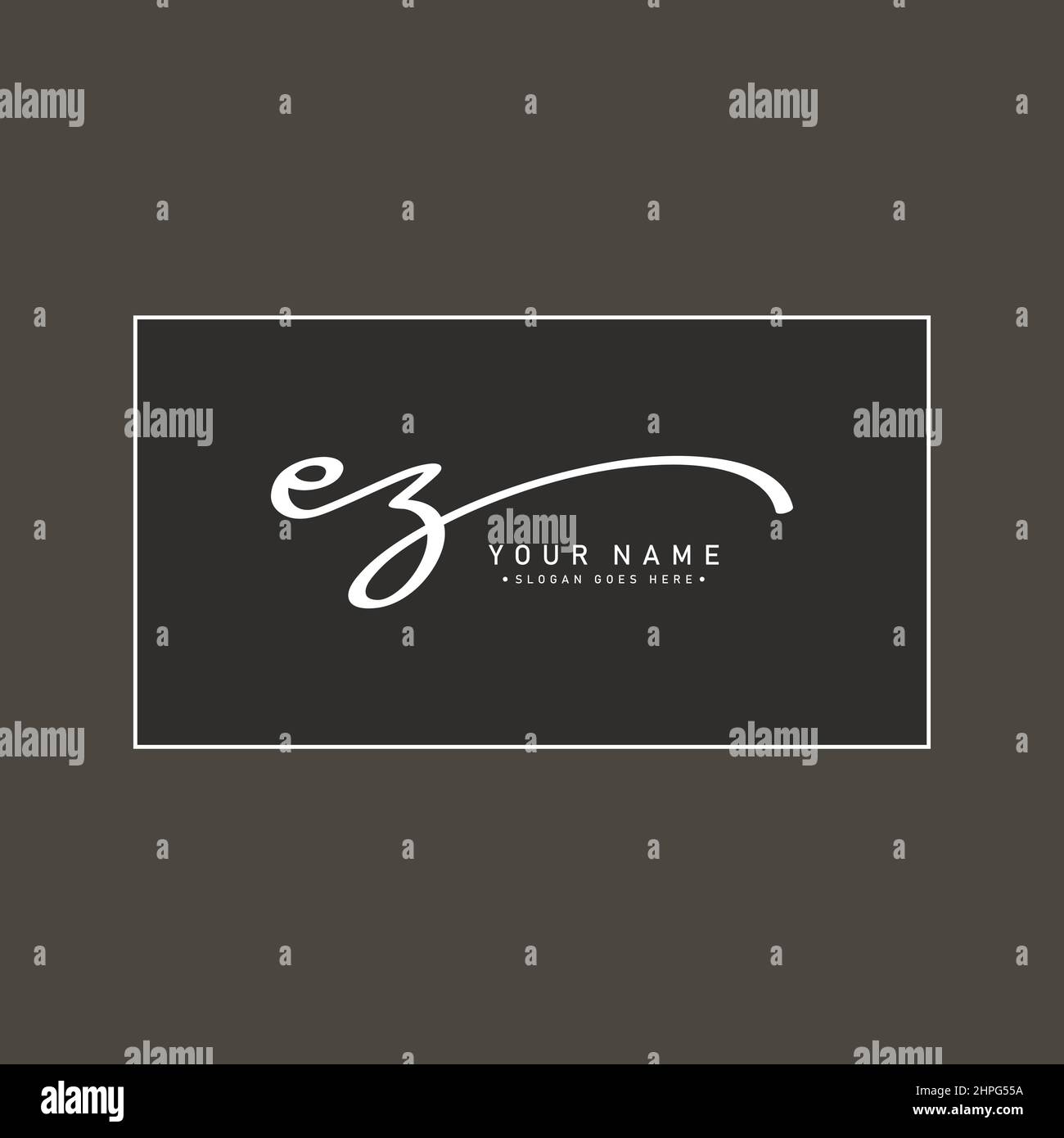Initial Letter EZ Logo - Hand Drawn Signature Logo - Vector Logo ...