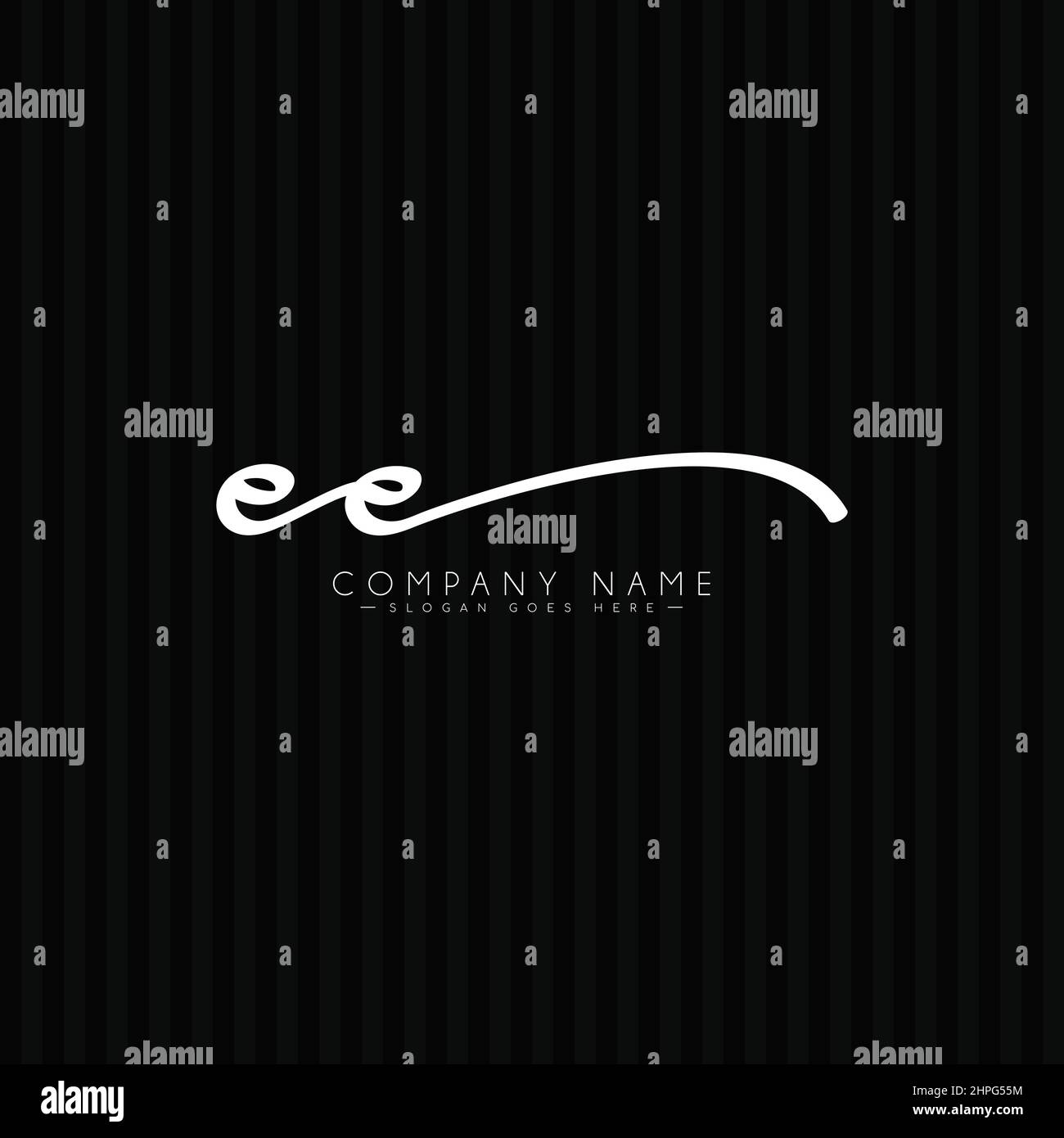Initial Letter EE Logo - Handwritten Signature Style Logo - Vector Logo ...