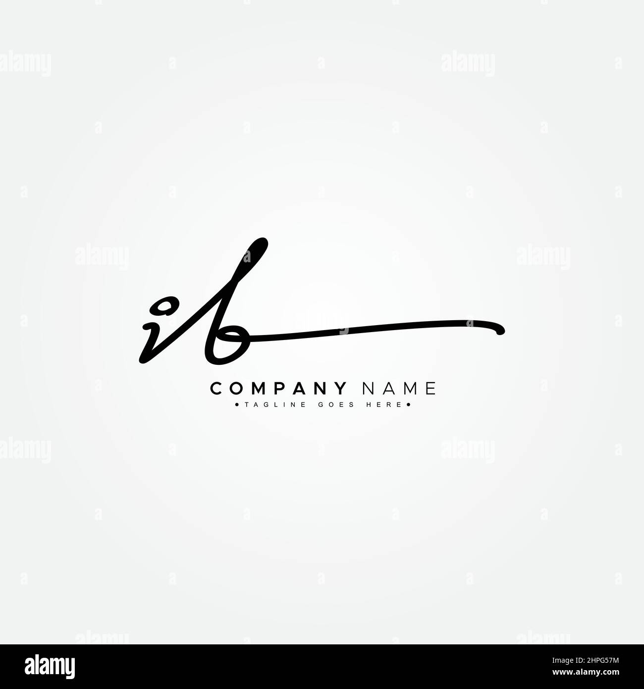Initial Letter IB Logo - Hand Drawn Signature Logo - Vector Logo Template for Business Name ...