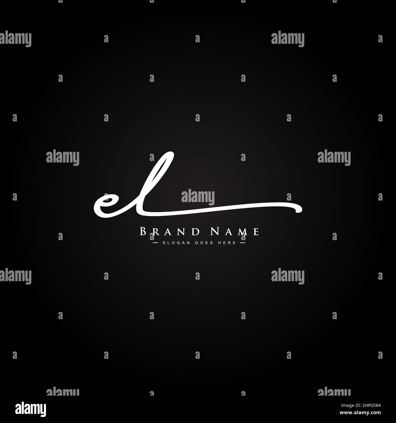 Initial Letter EL Logo - Handwritten Signature Style Logo - Vector Logo Template for Business ...