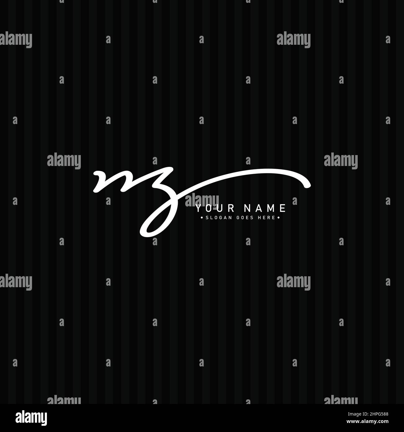 Initial Letter NZ Logo - Handwritten Signature Logo - Vector Logo ...