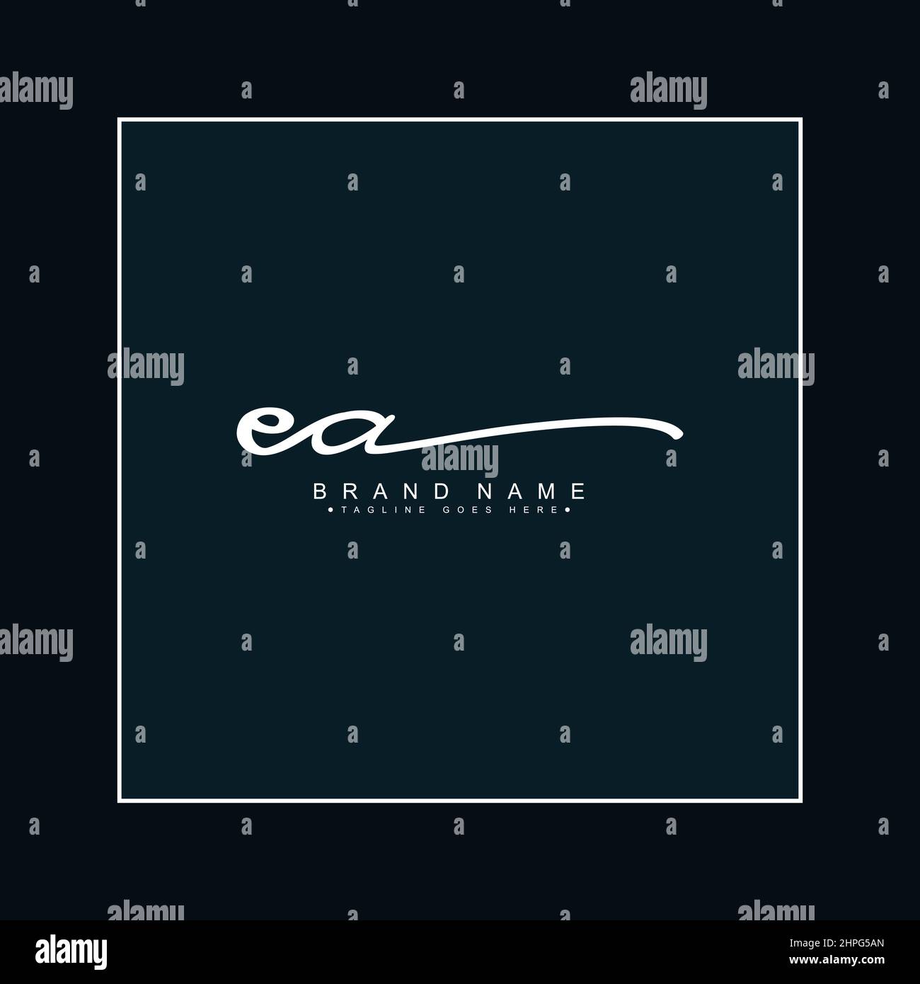 Initial Letter EA Logo - Hand Drawn Signature Logo - Vector Logo ...