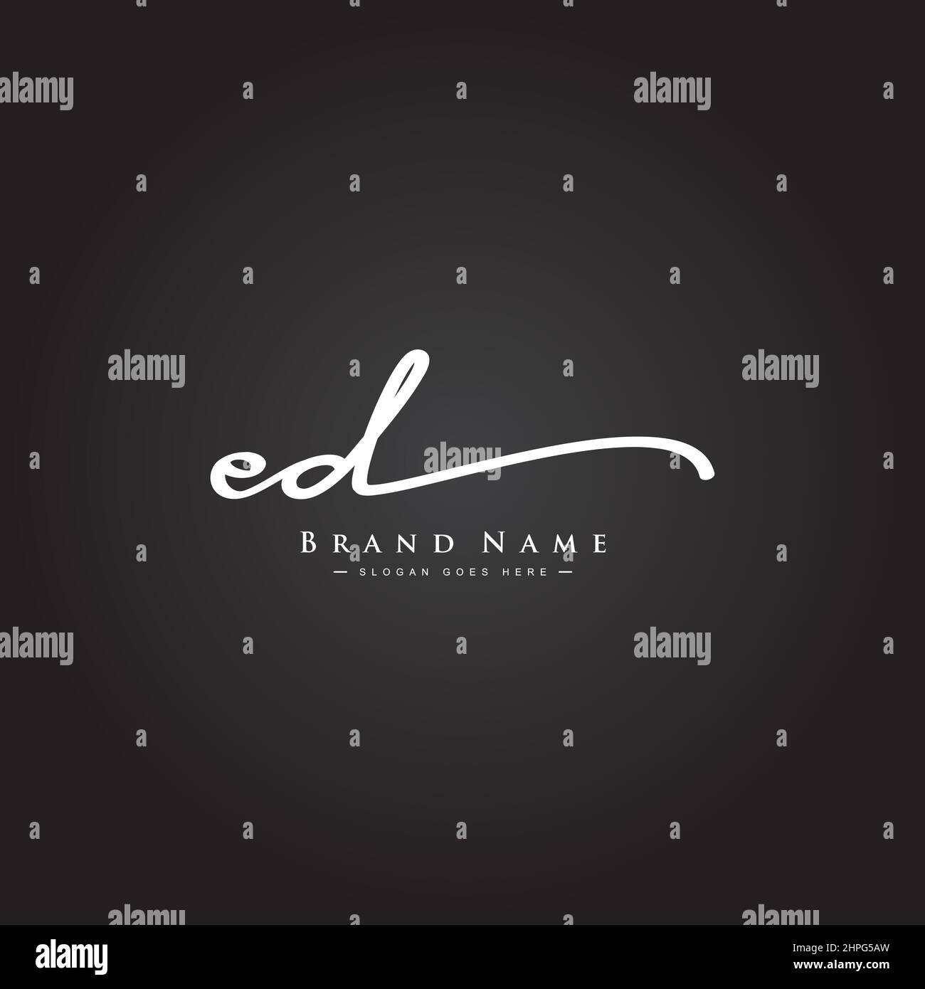 Initial Letter ED Logo - Handwritten Signature Logo - Vector Logo ...