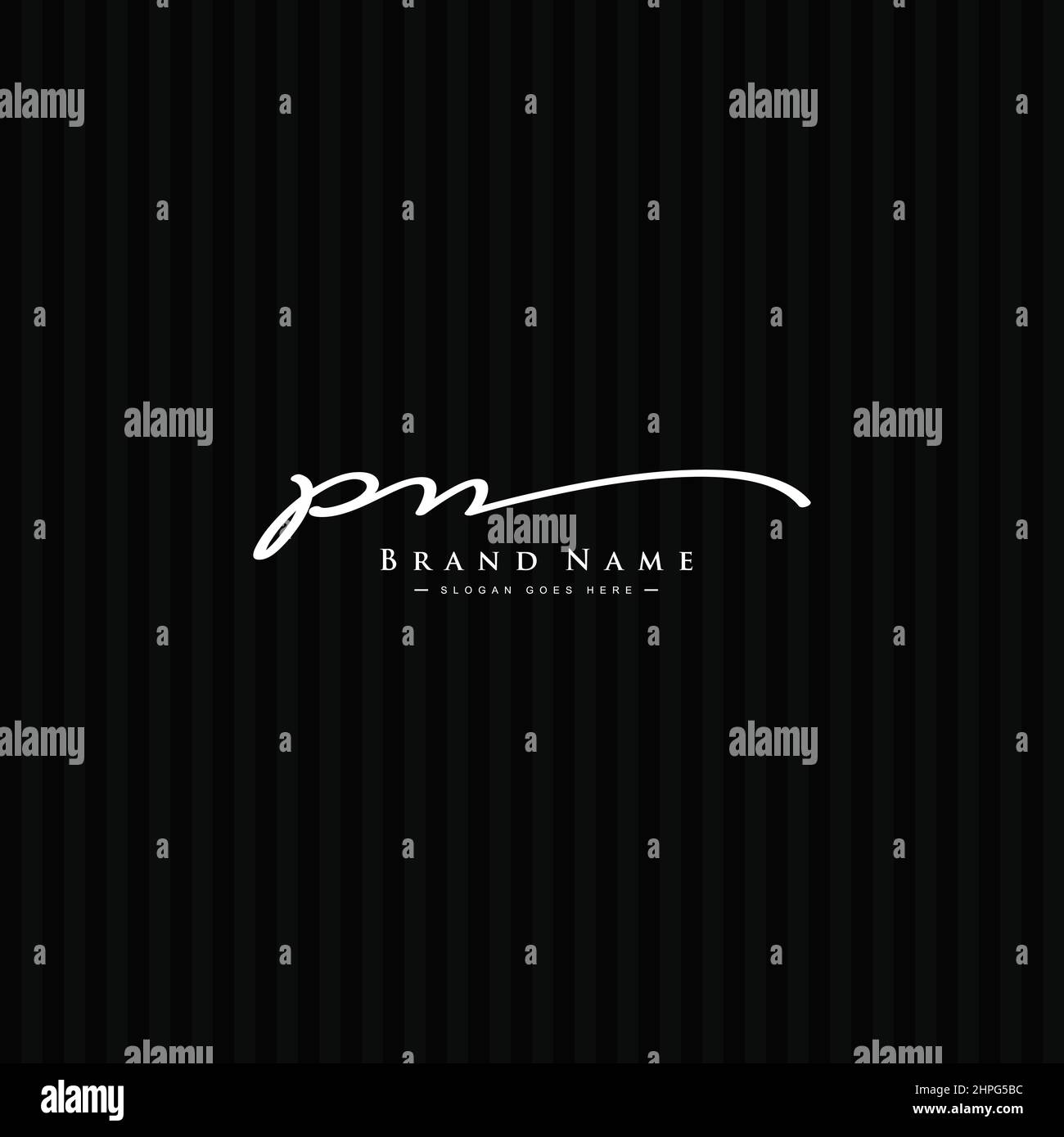 Initial Letter PN Logo - Hand Drawn Signature Logo - Vector Logo ...