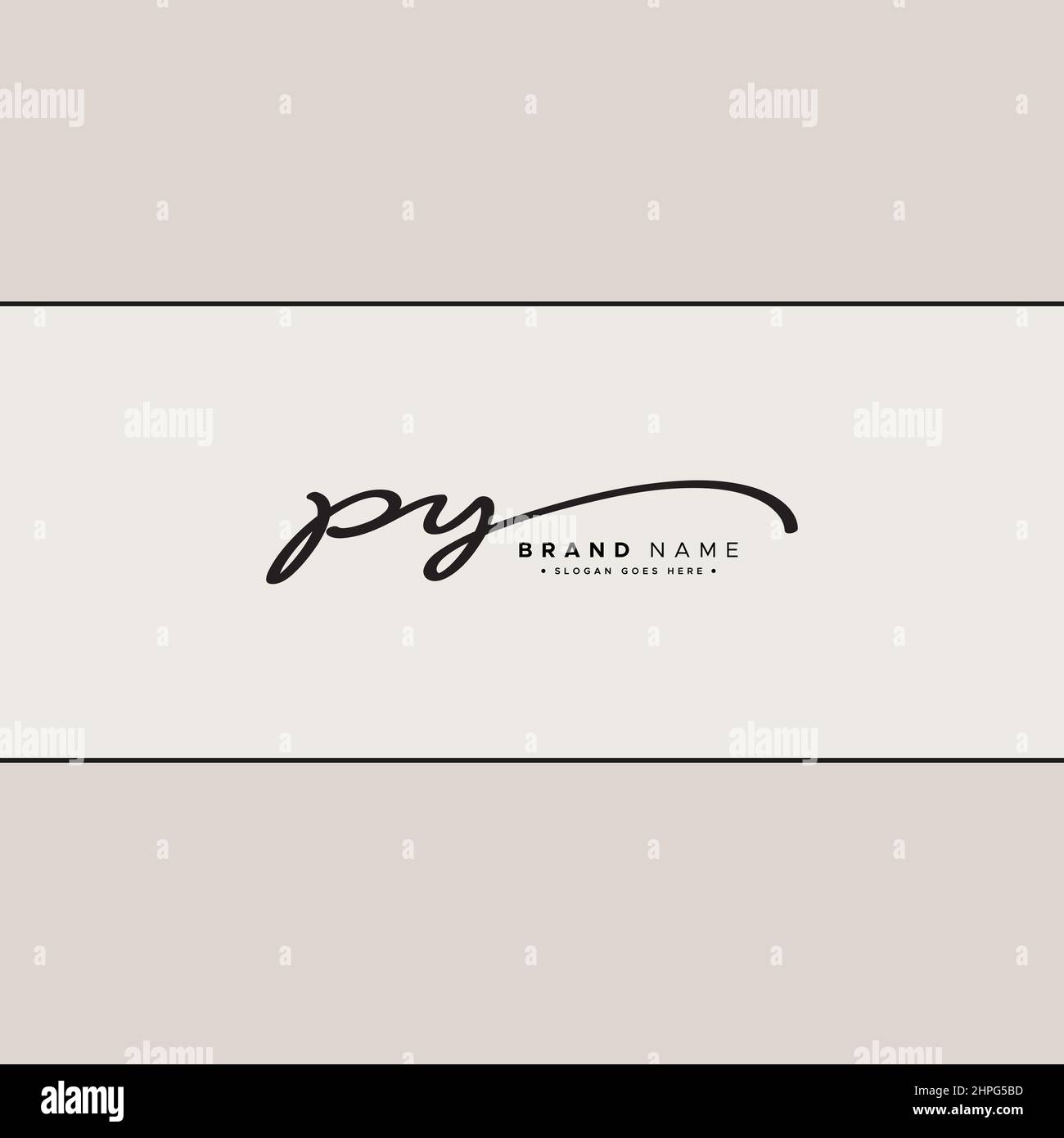 Initial Letter PY Logo - Handwritten Signature Style Logo - Vector Logo ...