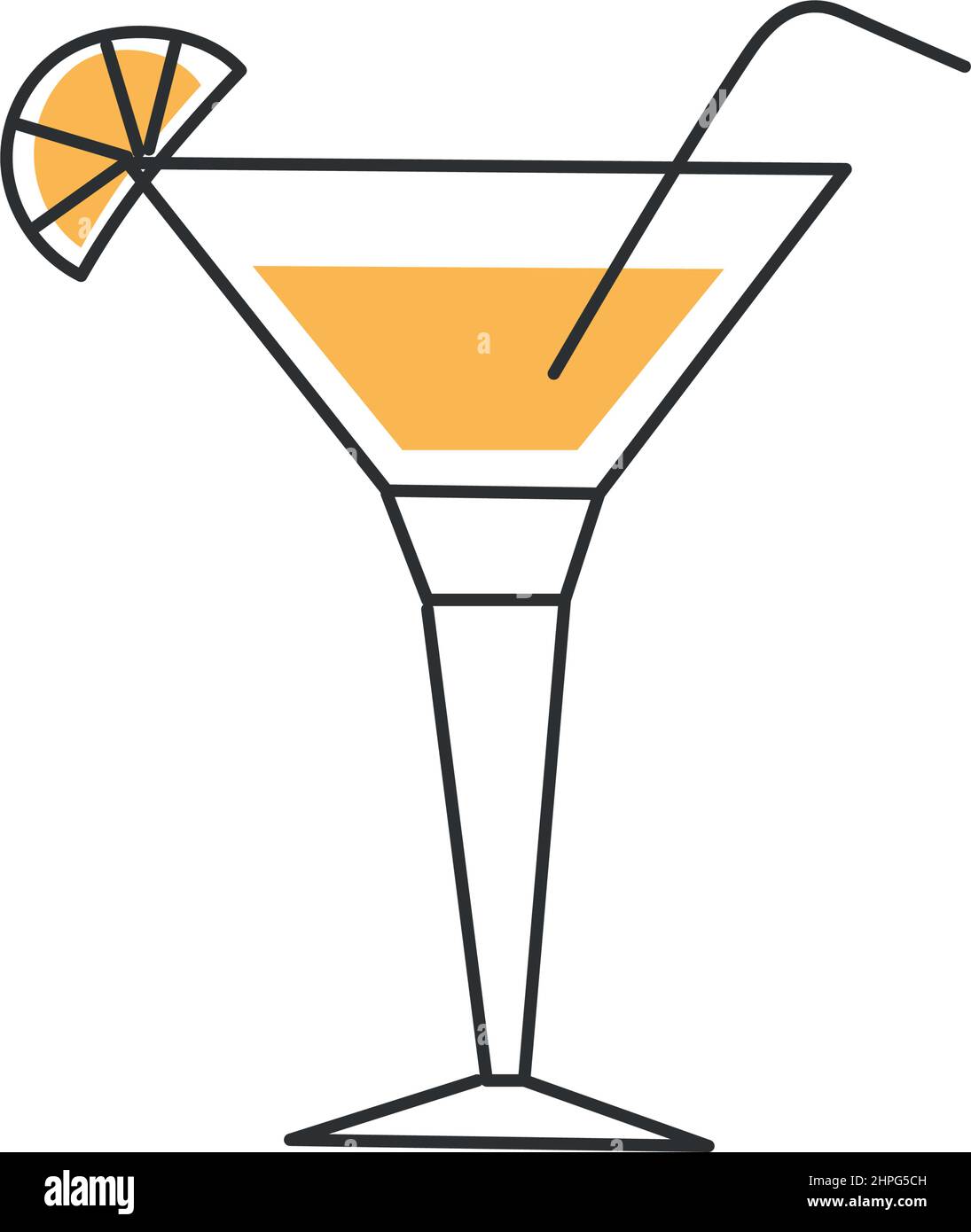 Stylish thin line cocktail icon isolated on white background - Vector ...
