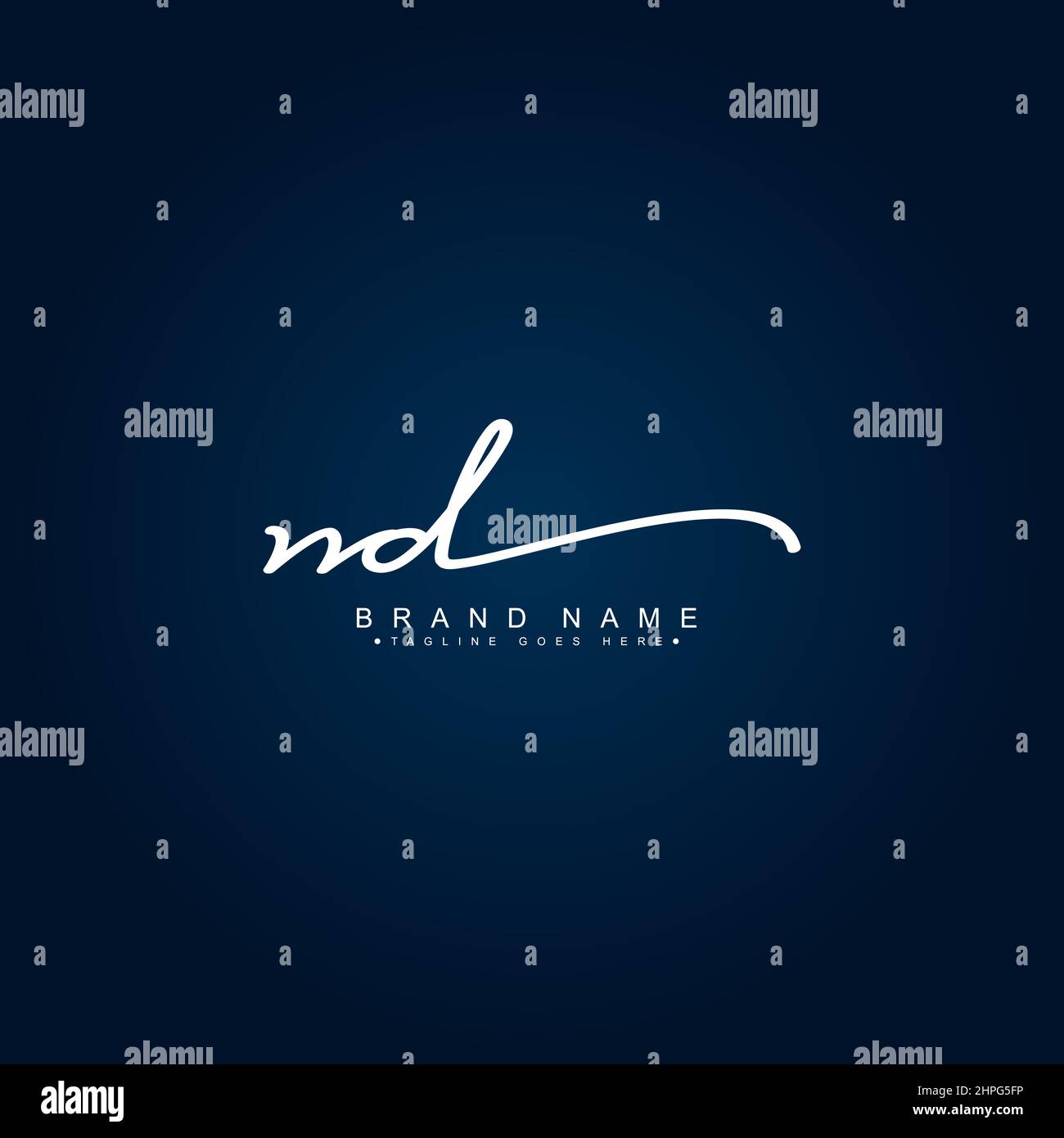 Initial Letter ND Logo - Handwritten Signature Logo - Vector Logo ...