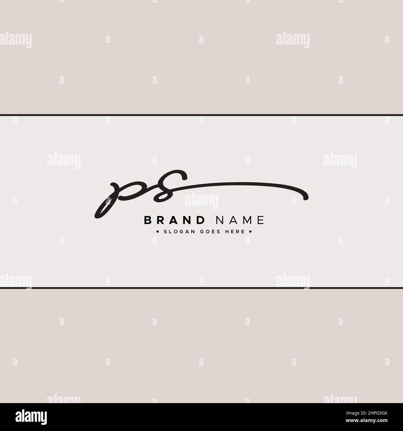 Initial Letter PS Logo, Handwritten Signature Logo - Vector Logo ...