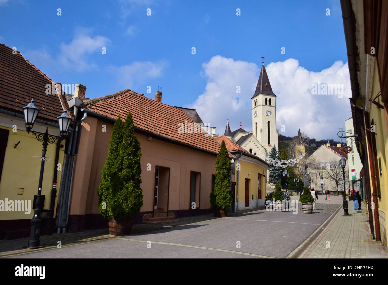 Streets in the city centre of Tokaj, historical town in Borsod-Abaúj ...