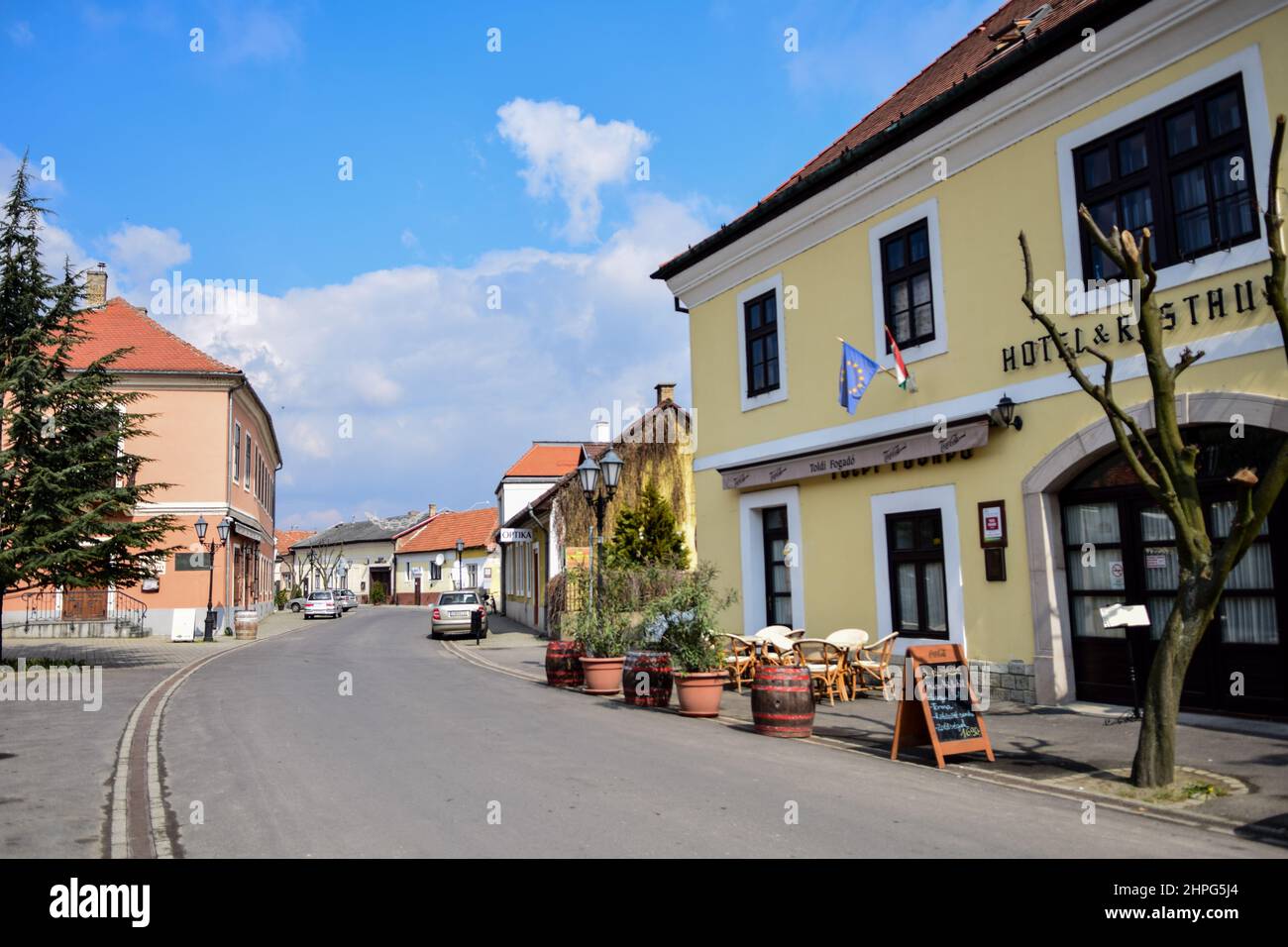 Streets in the city centre of Tokaj, historical town in Borsod-Abaúj ...