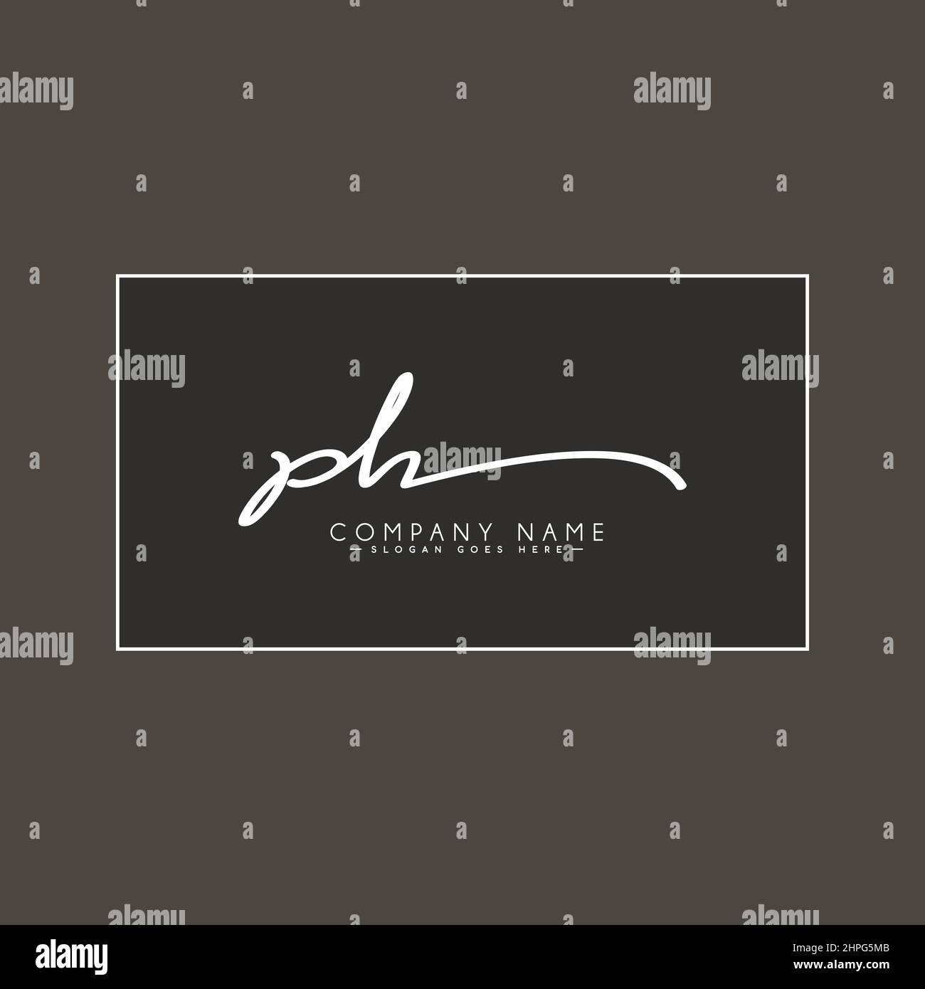 Initial Letter PH Logo - Hand Drawn Signature Style Logo - Vector Logo ...