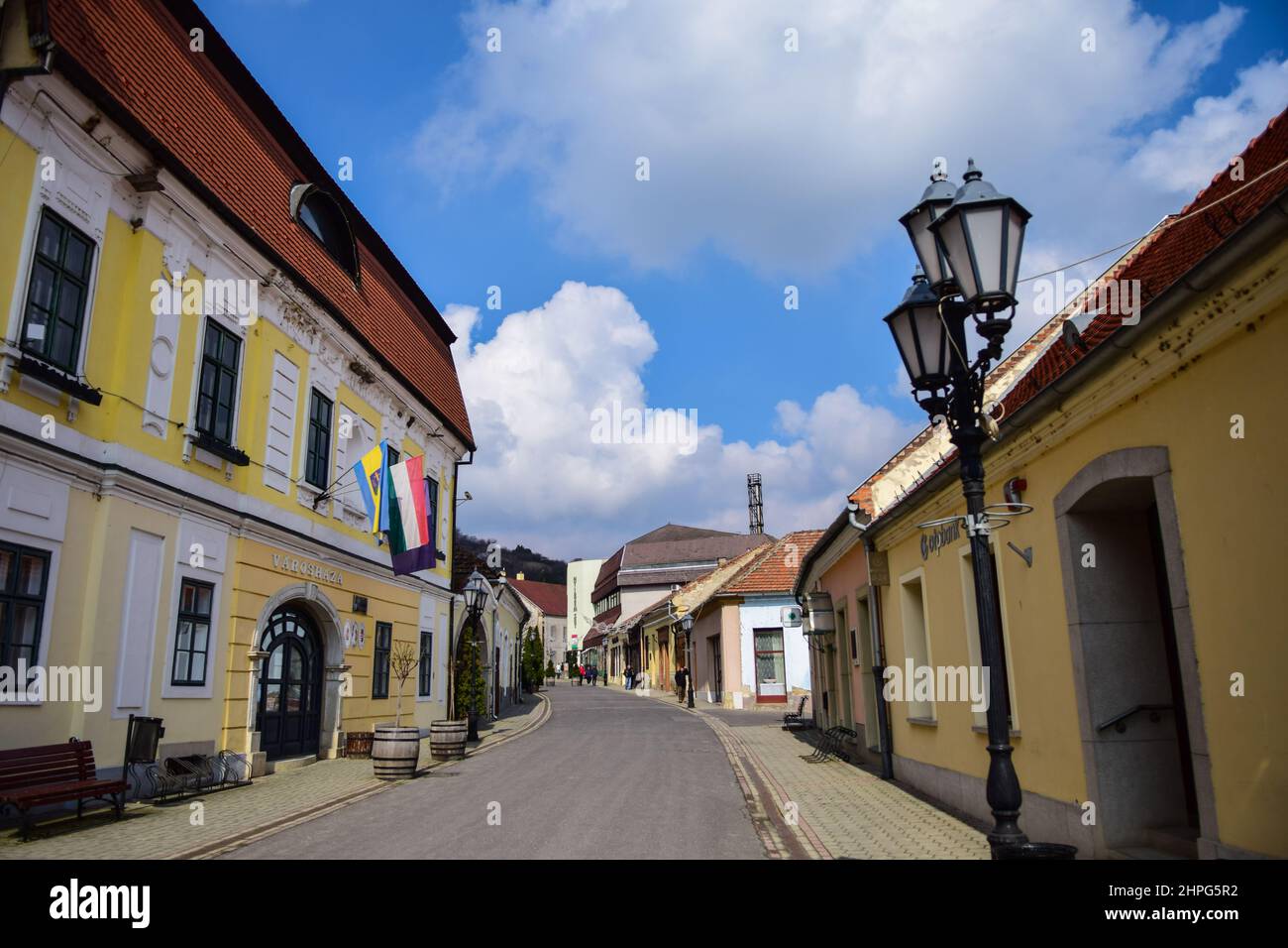 Streets in the city centre of Tokaj, historical town in Borsod-Abaúj ...