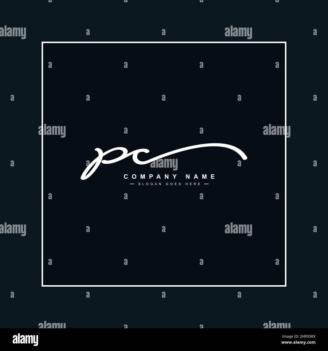 Initial Letter PC Logo - Hand Drawn Signature Style Logo - Vector Logo ...