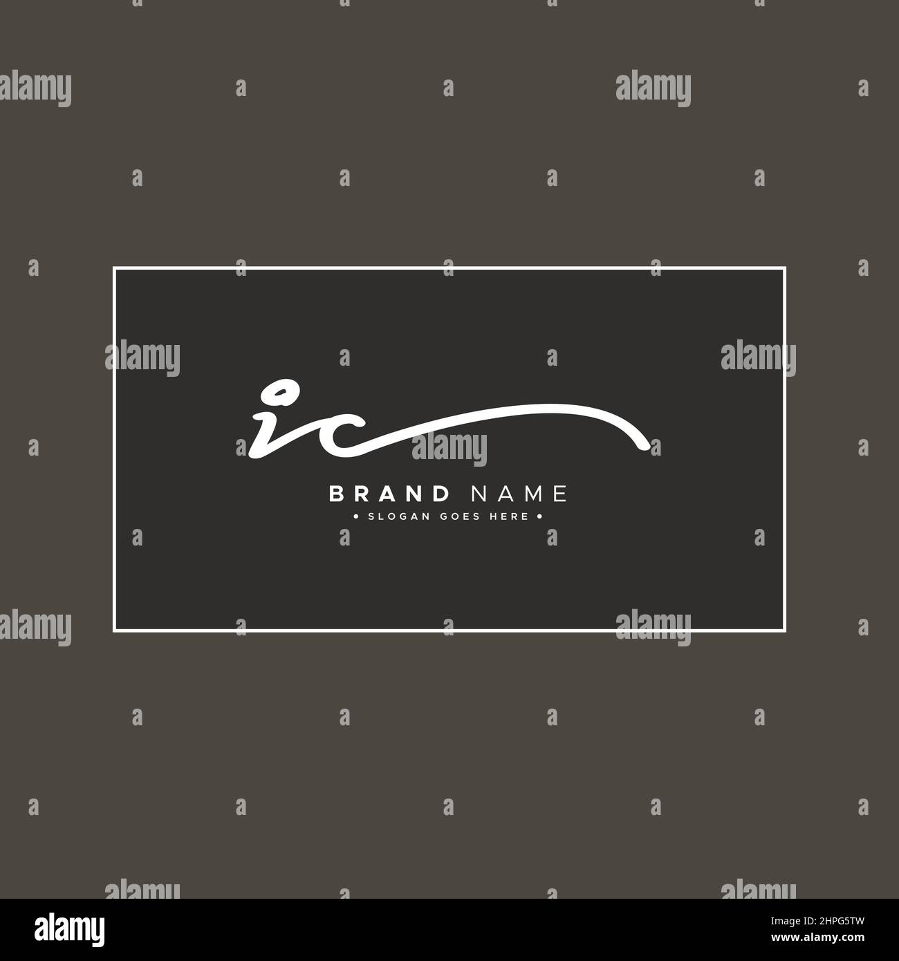 Initial Letter IC Logo - Hand Drawn Signature Style Logo - Vector Logo ...