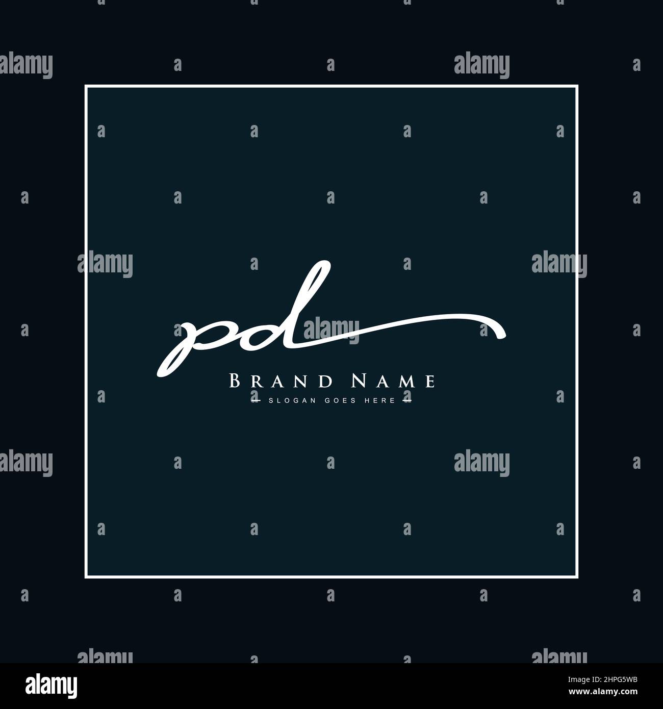Initial Letter PD Logo - Handwritten Signature Style Logo - Vector Logo ...