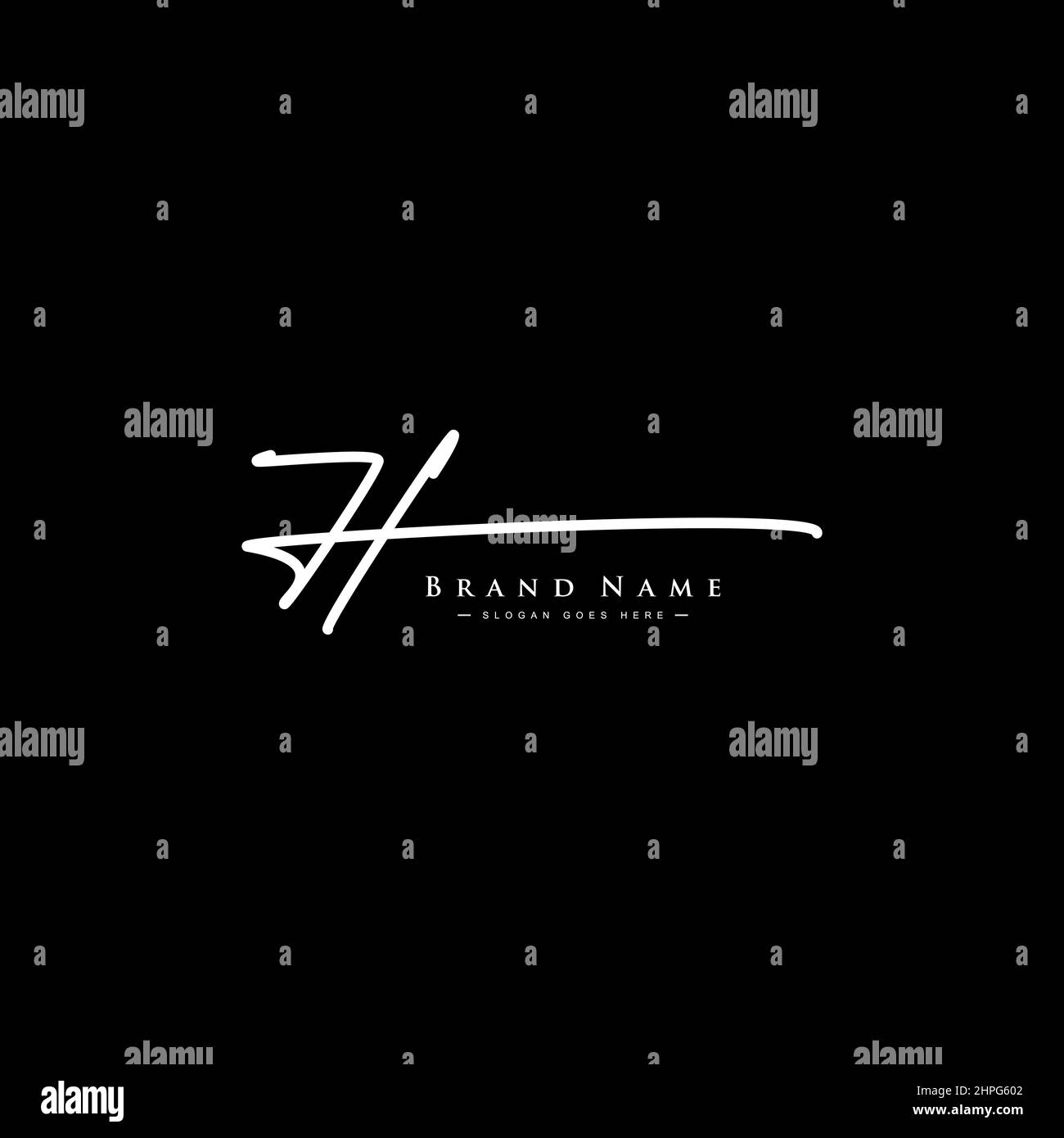 Initial Letter H Logo - Hand Drawn Signature Logo for Initial Letter H ...