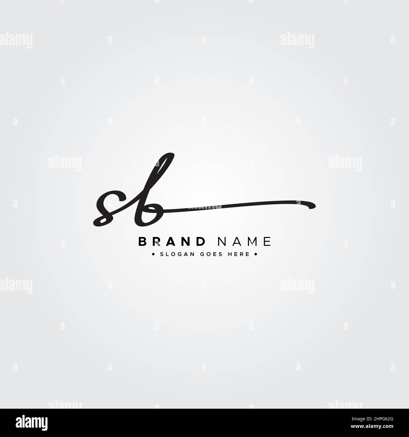 Initial Letter SB Logo - Handwritten Signature Logo - Vector Logo ...