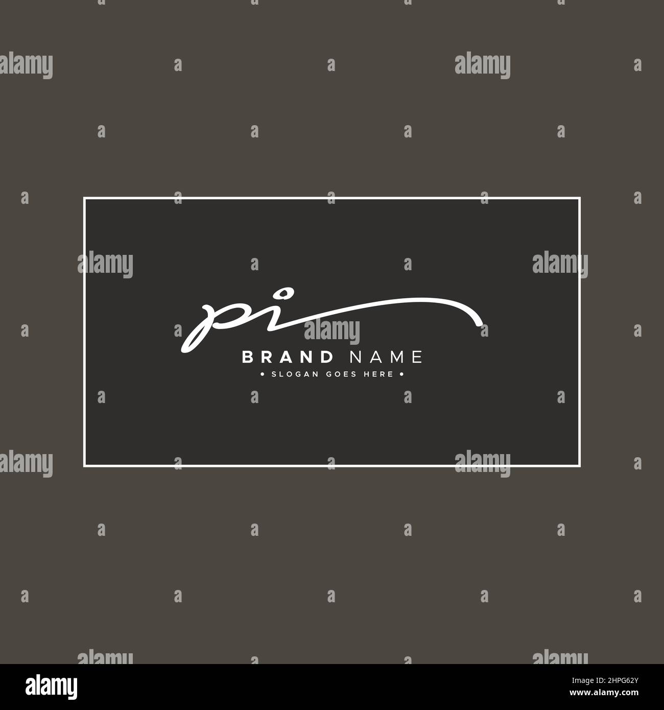 Initial Letter PI Logo - Hand Drawn Signature Logo - Vector Logo Template for Business Name ...